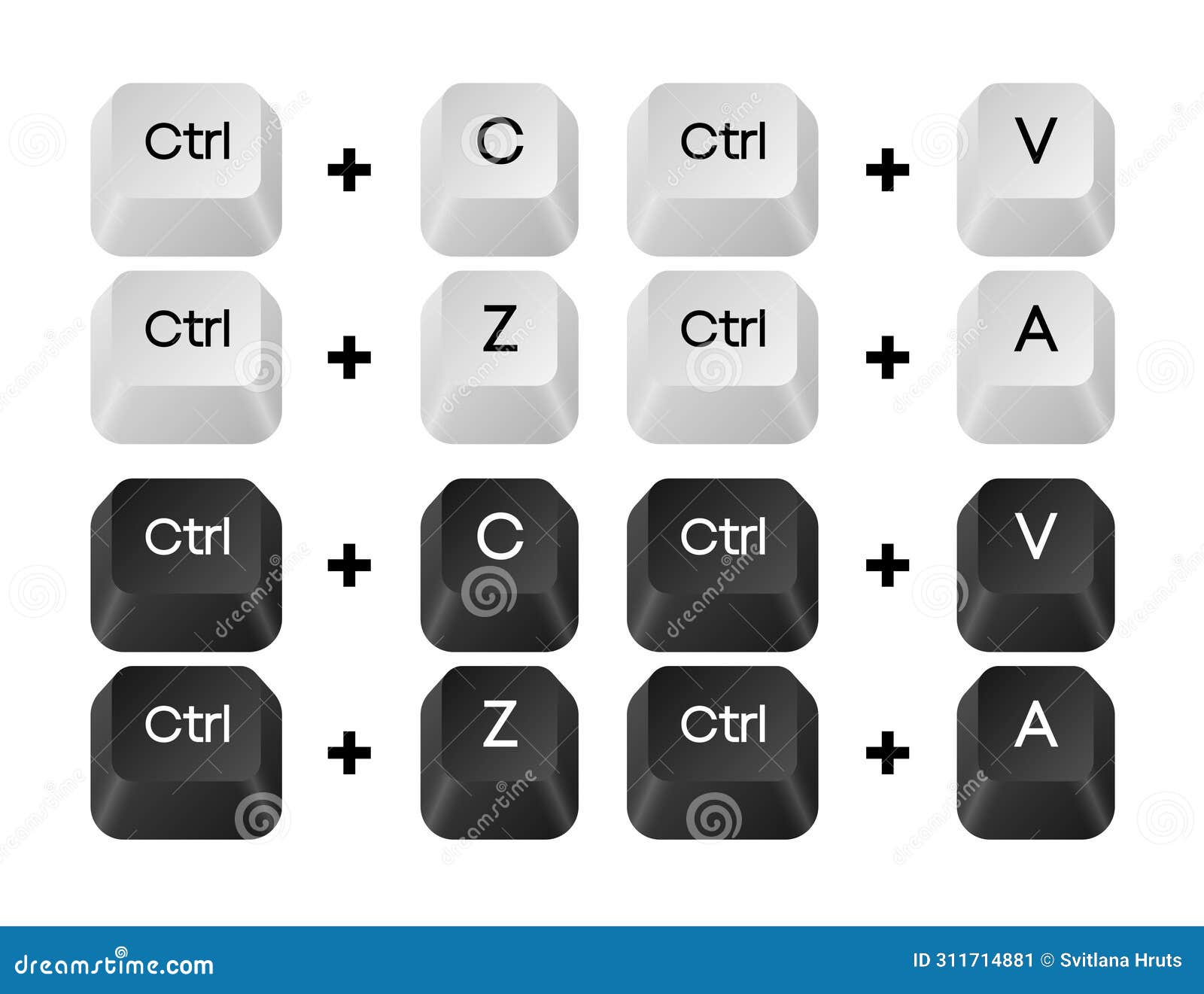 Computer Key Combinations Set Of Key Combinations Command Set Icons Computer Keyboard Button 0285