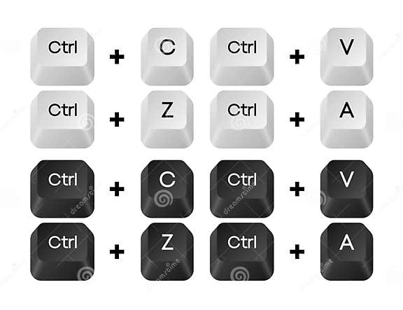 Computer Key Combinations Set Of Key Combinations Command Set Icons Computer Keyboard Button 