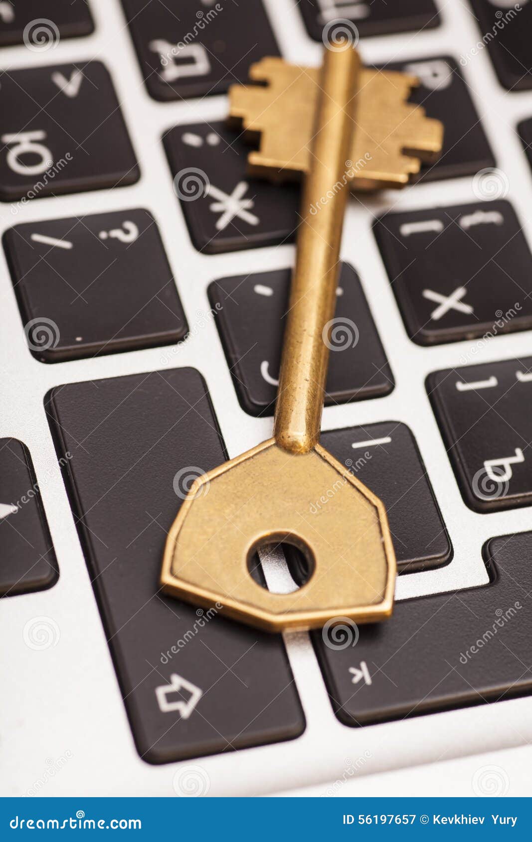 Computer with Key. Internet and Network Security Concept. Stock Image ...