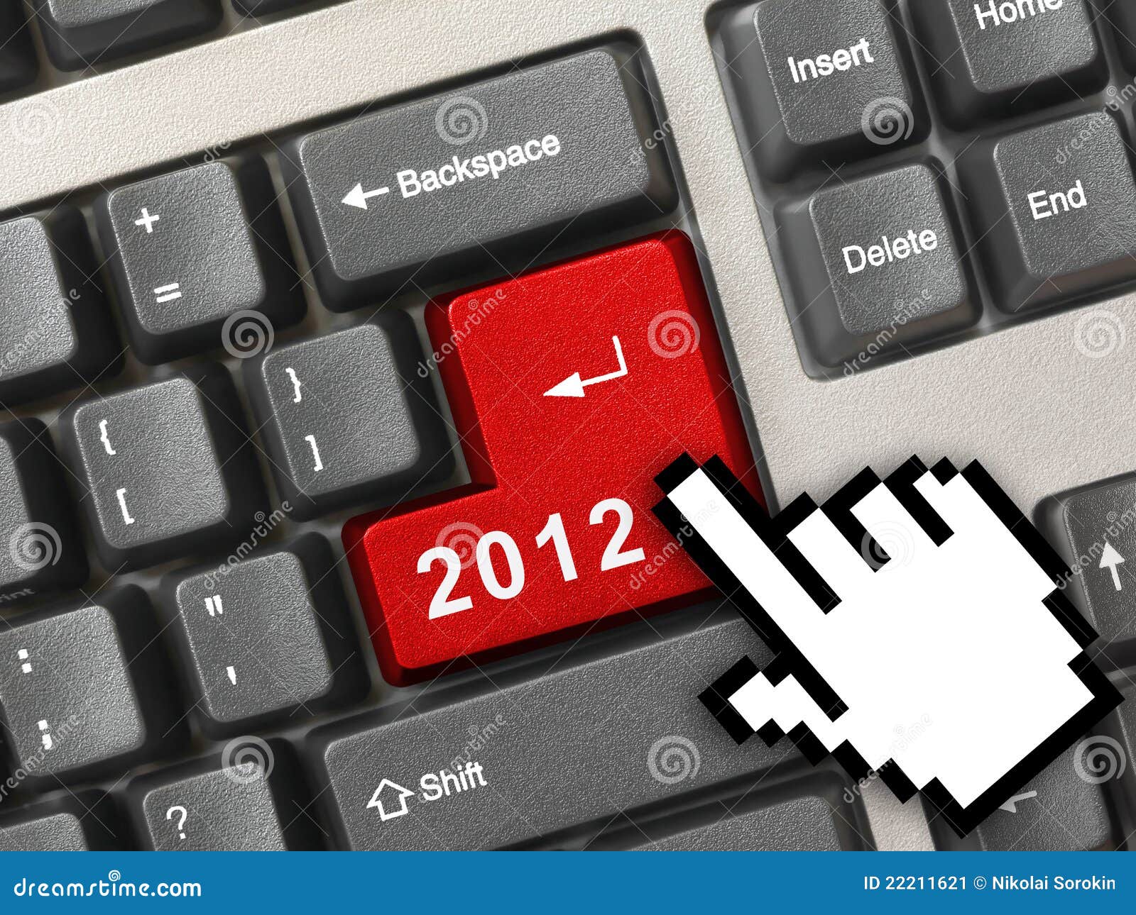 Computer Keyboard with 2012 Key and Cursor Stock Image - Image of xmas ...