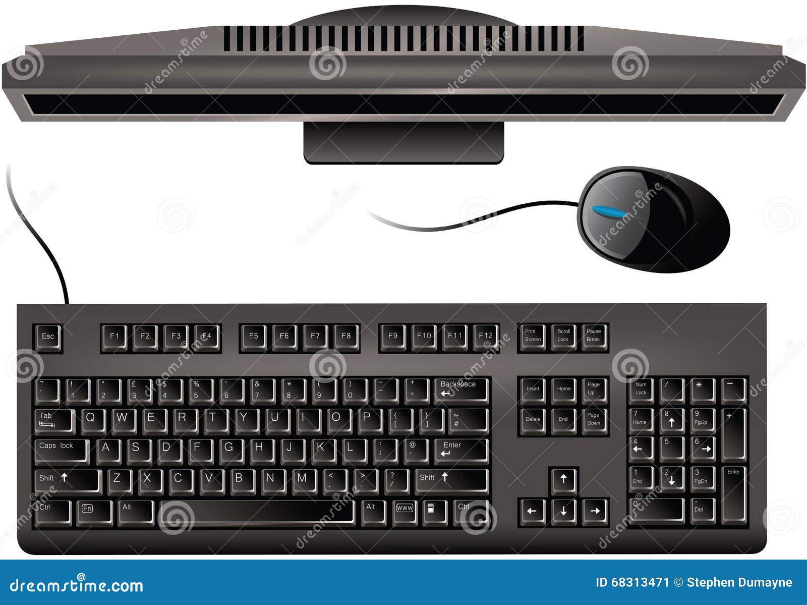 Computer Keyboard from Above Stock Vector - Illustration of computer ...