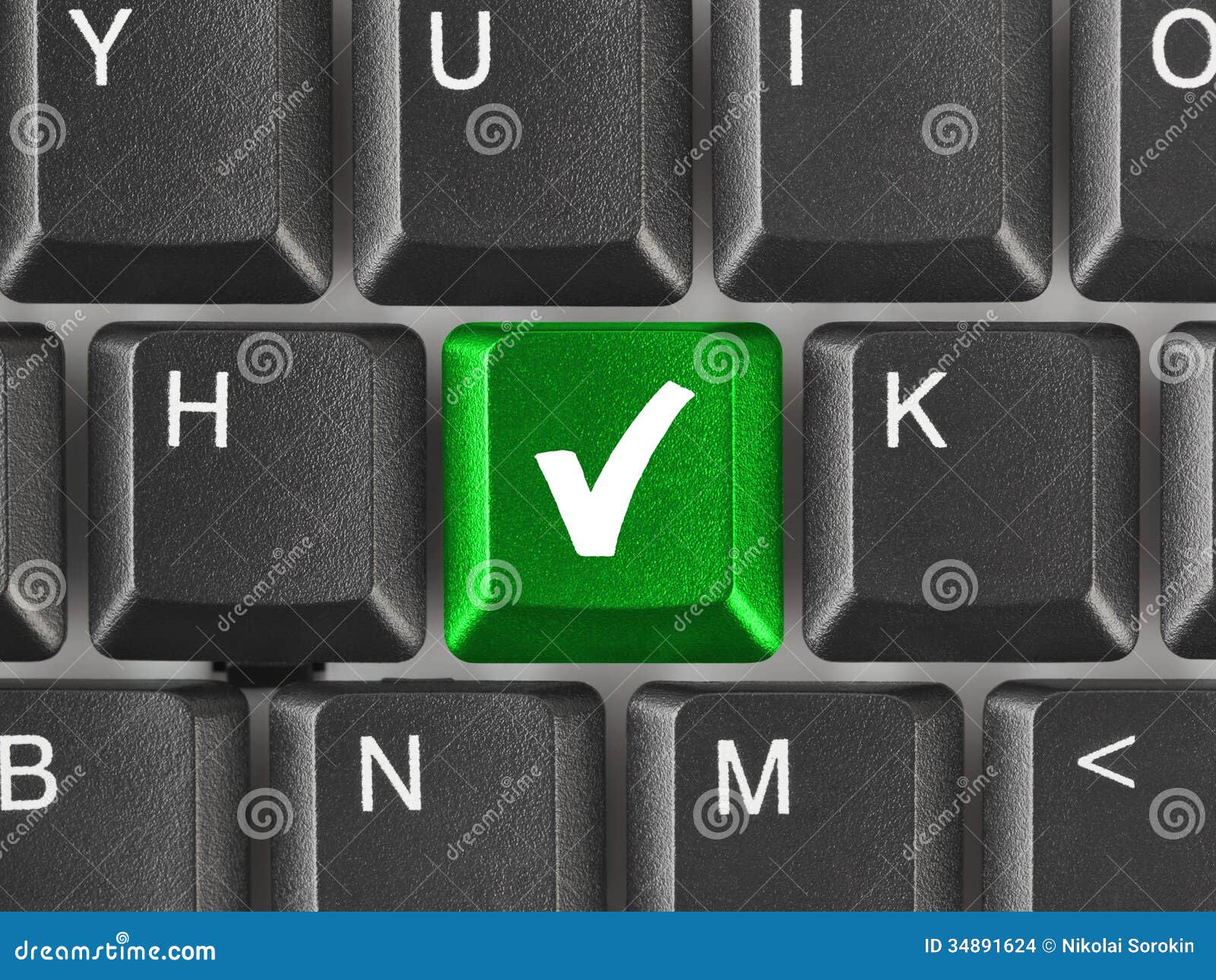 Computer Key Check Mark Green Icon Stock Photos - Free & Royalty-Free ...