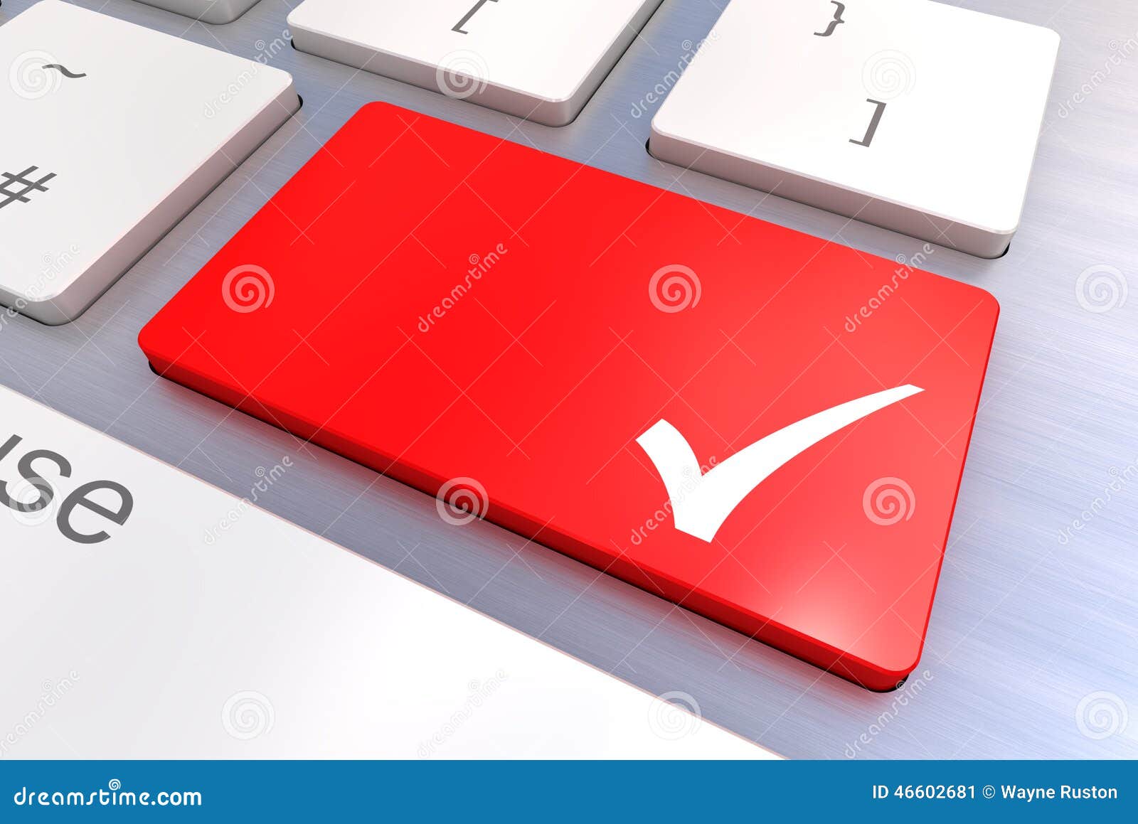 Computer Keyboard with Agreement Tick Key Stock Illustration ...