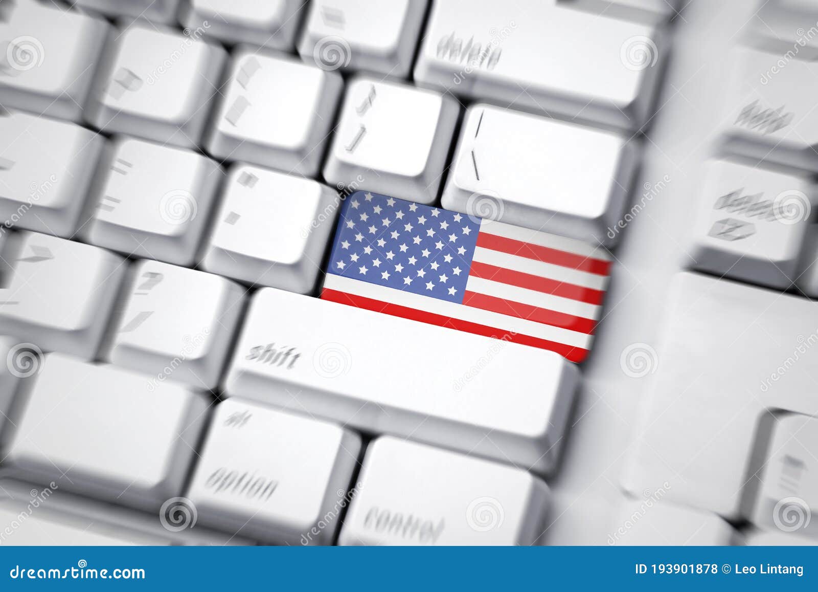 Computer Keyboard with an American Flag Button Stock Photo - Image of ...