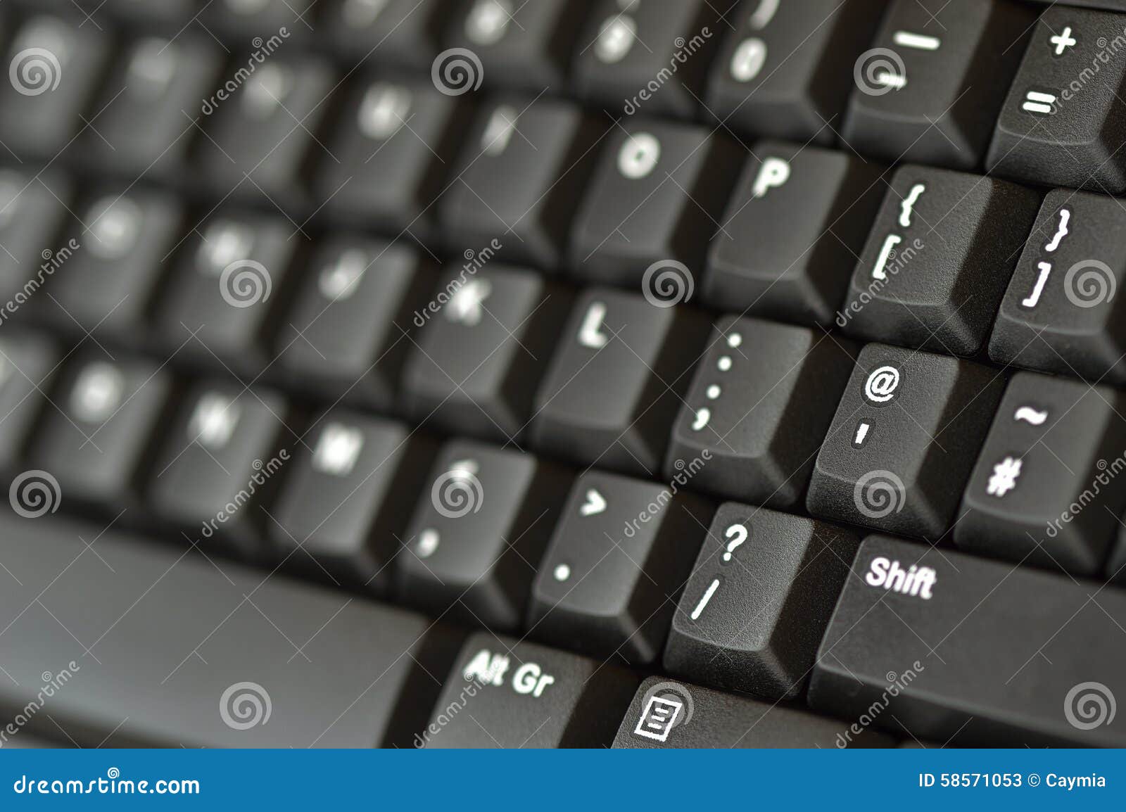 Computer Keyboard on an Angle. Stock Image - Image of button, tech ...