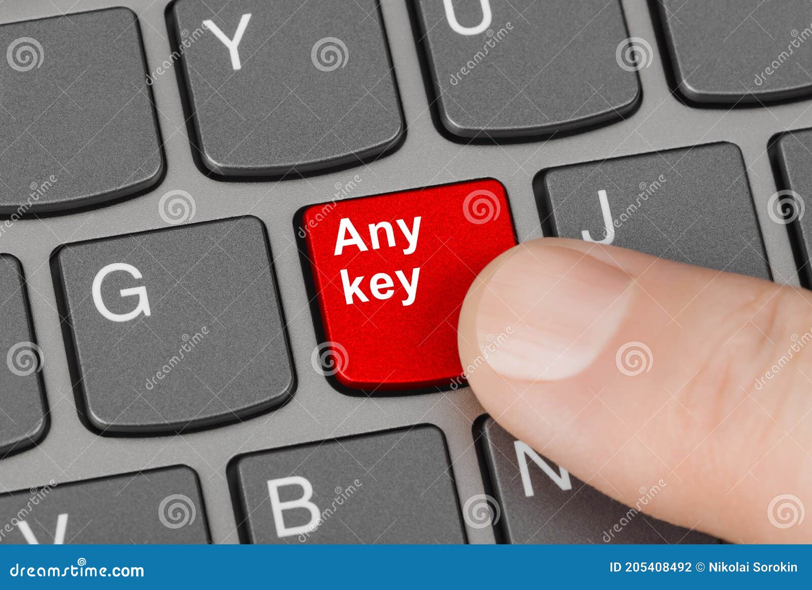 Computer Keyboard with Any Key Stock Photo - Image of sign, gray: 205408492