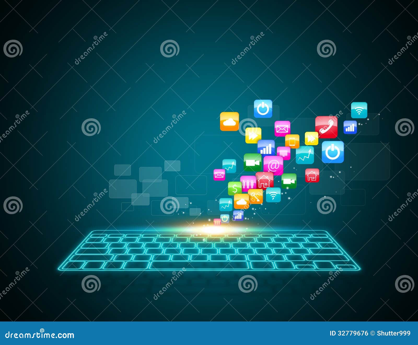 Computer Keyboard Symbols Cartoon Vector | CartoonDealer.com #19999345