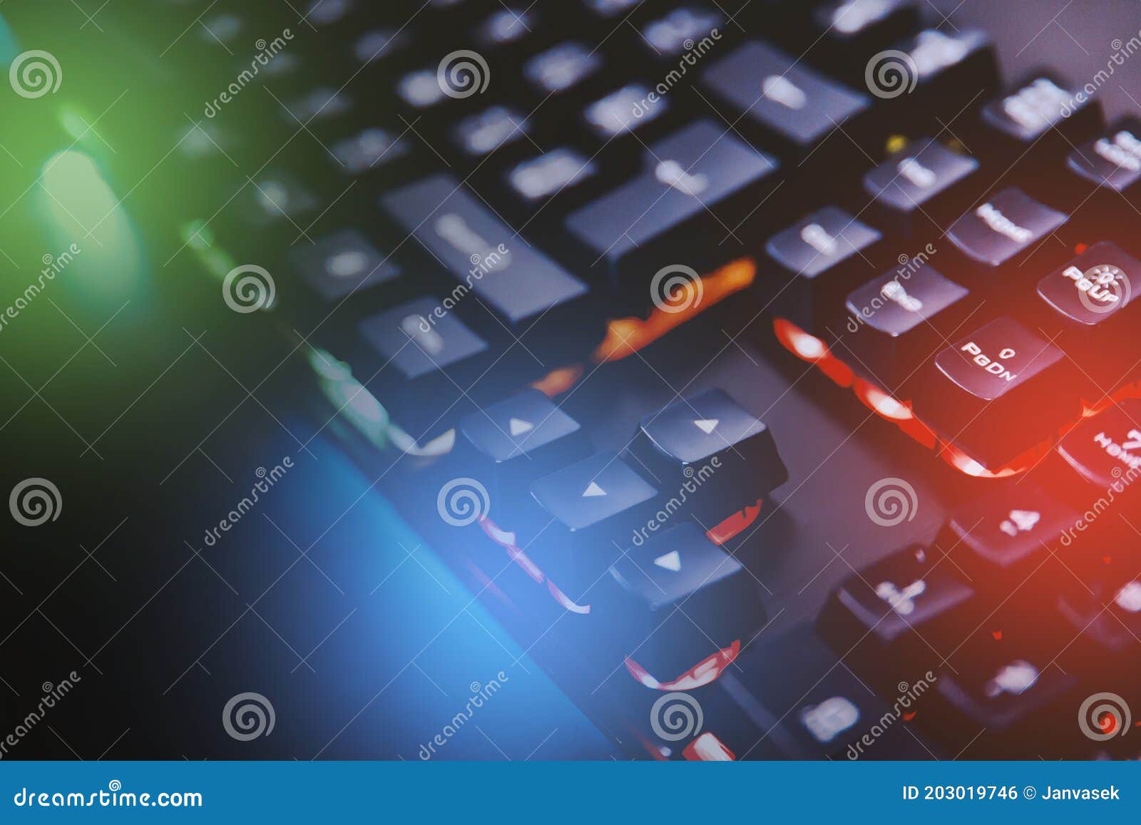 Computer Keyboard with Backlight. PC Gaming Stock Photo - Image of home ...