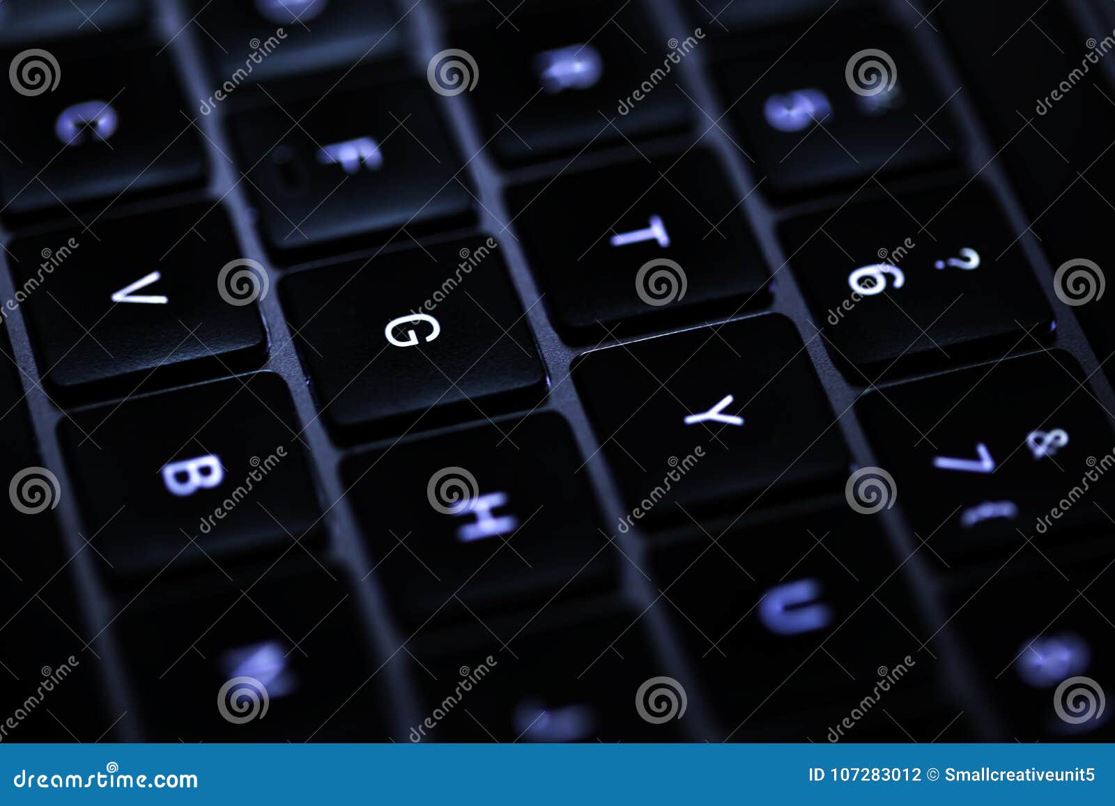 Computer Keyboard in Backlit Stock Photo - Image of internet ...