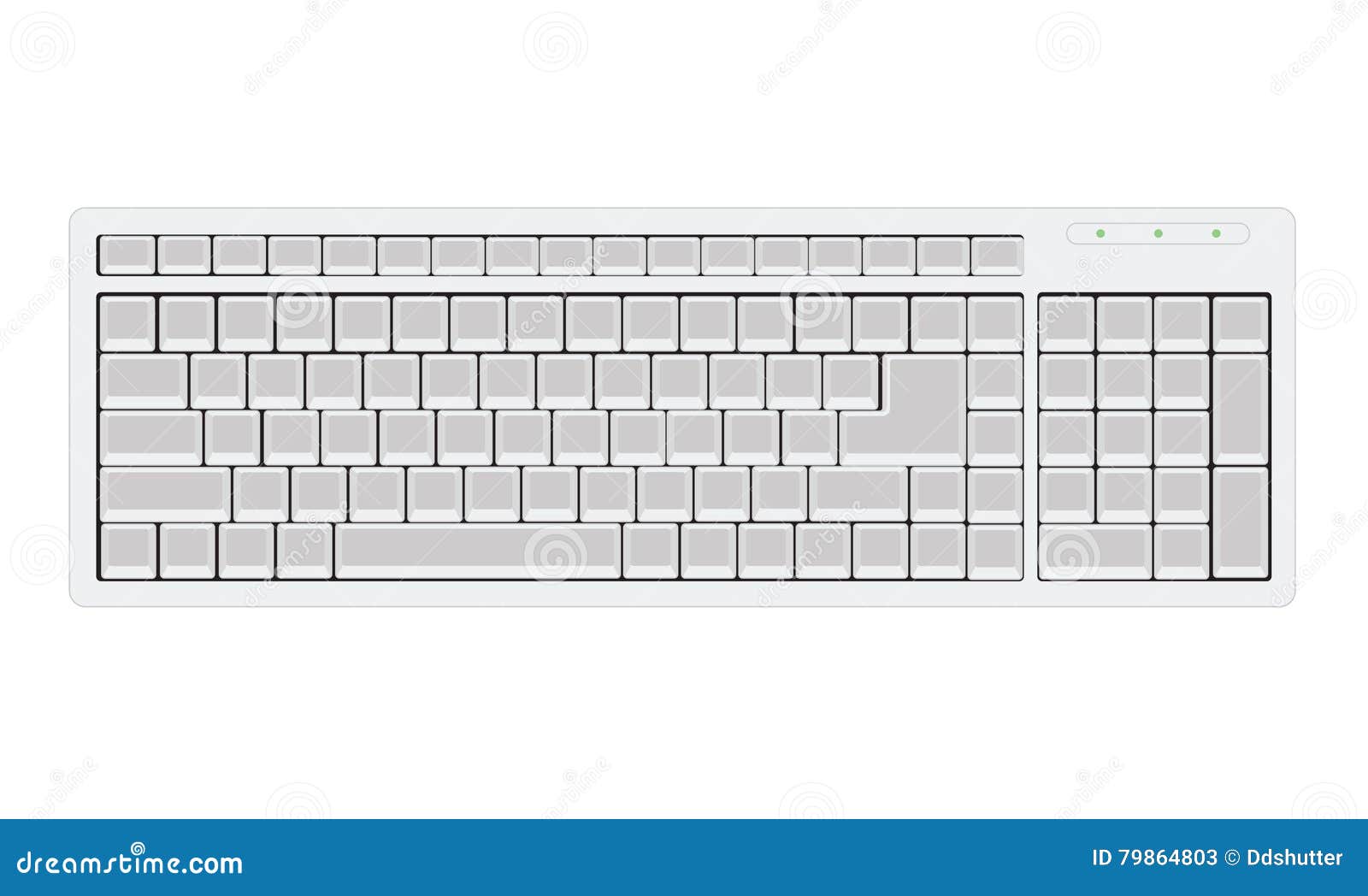 Computer Keyboard with Blank Buttons Stock Vector - Illustration of ...