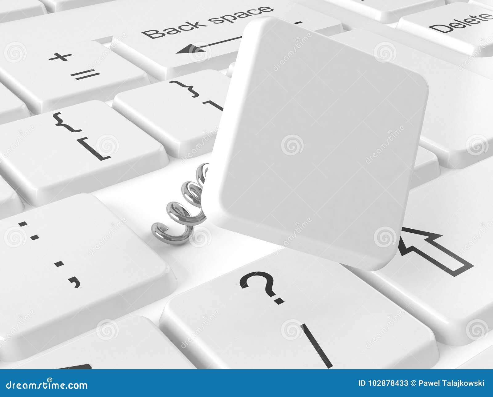 Computer Keyboard with Blank Keyboard Key Stock Illustration ...