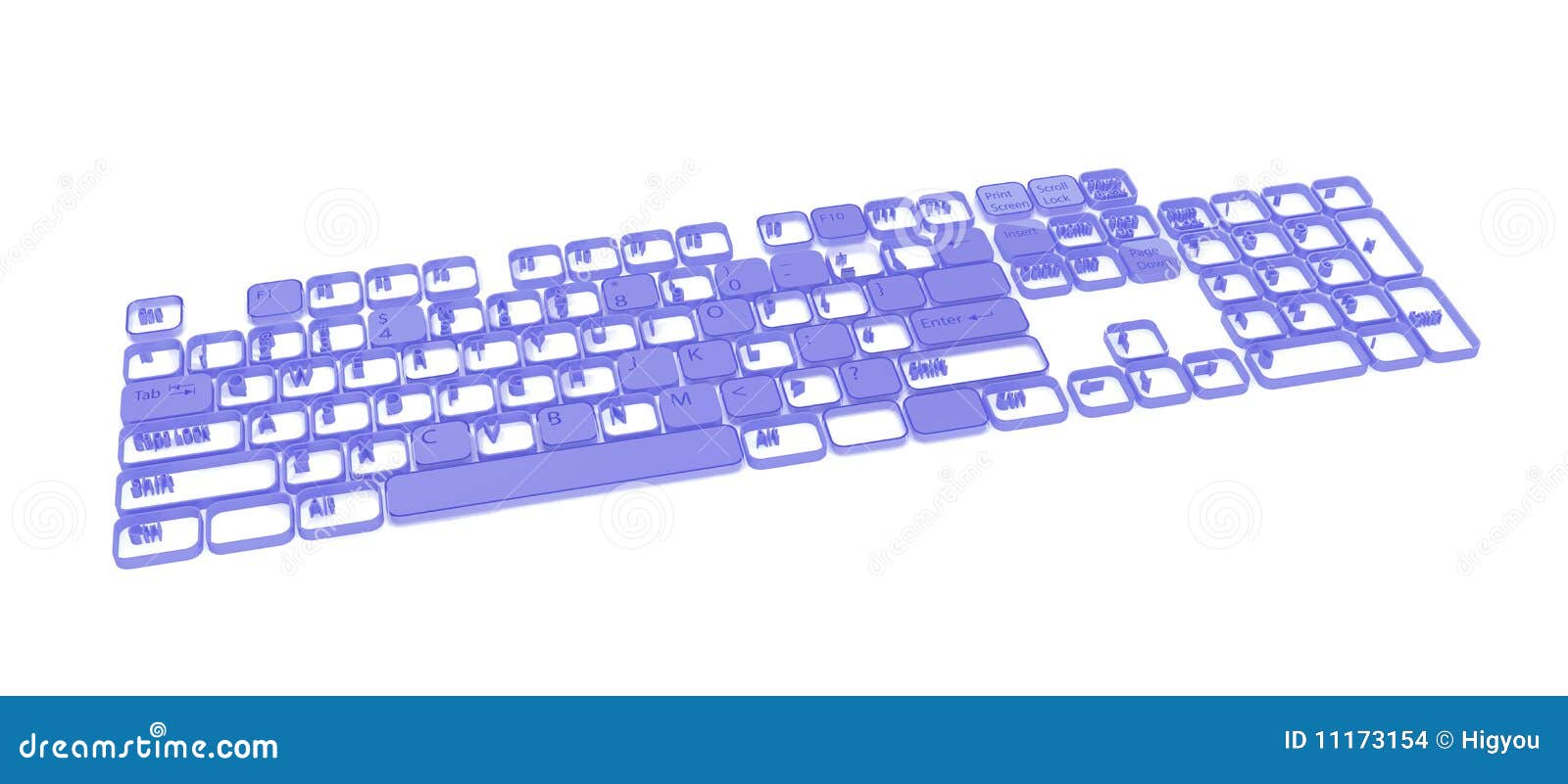 Computer Keyboard, Blue stock illustration. Illustration of controls ...