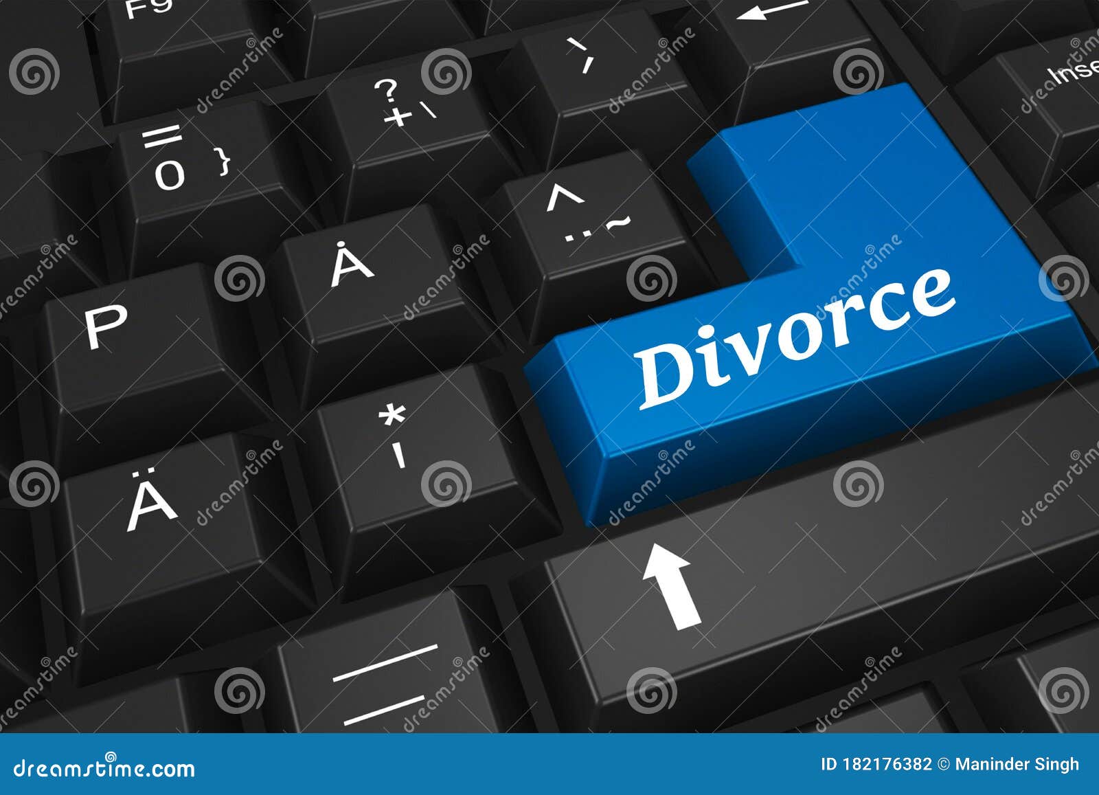 Keyboard - Blue Key Divorce. Stock Illustration - Illustration of ...