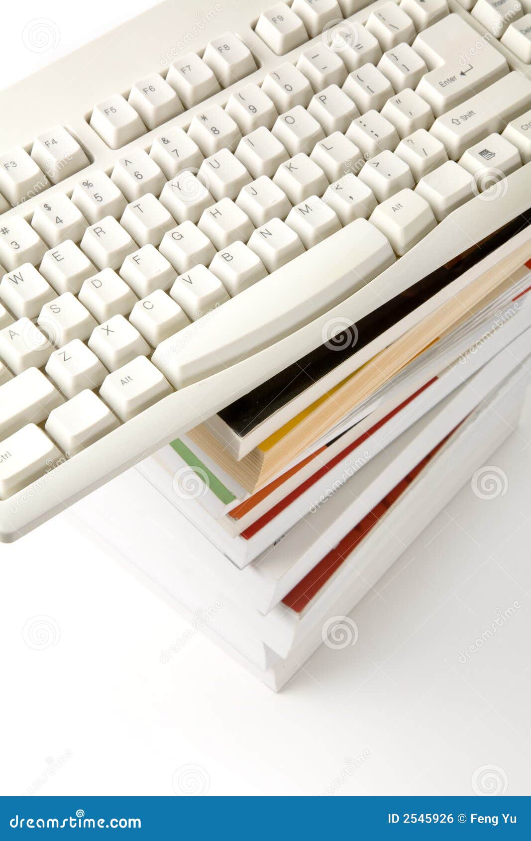 Computer keyboard and book stock photo. Image of book - 2545926