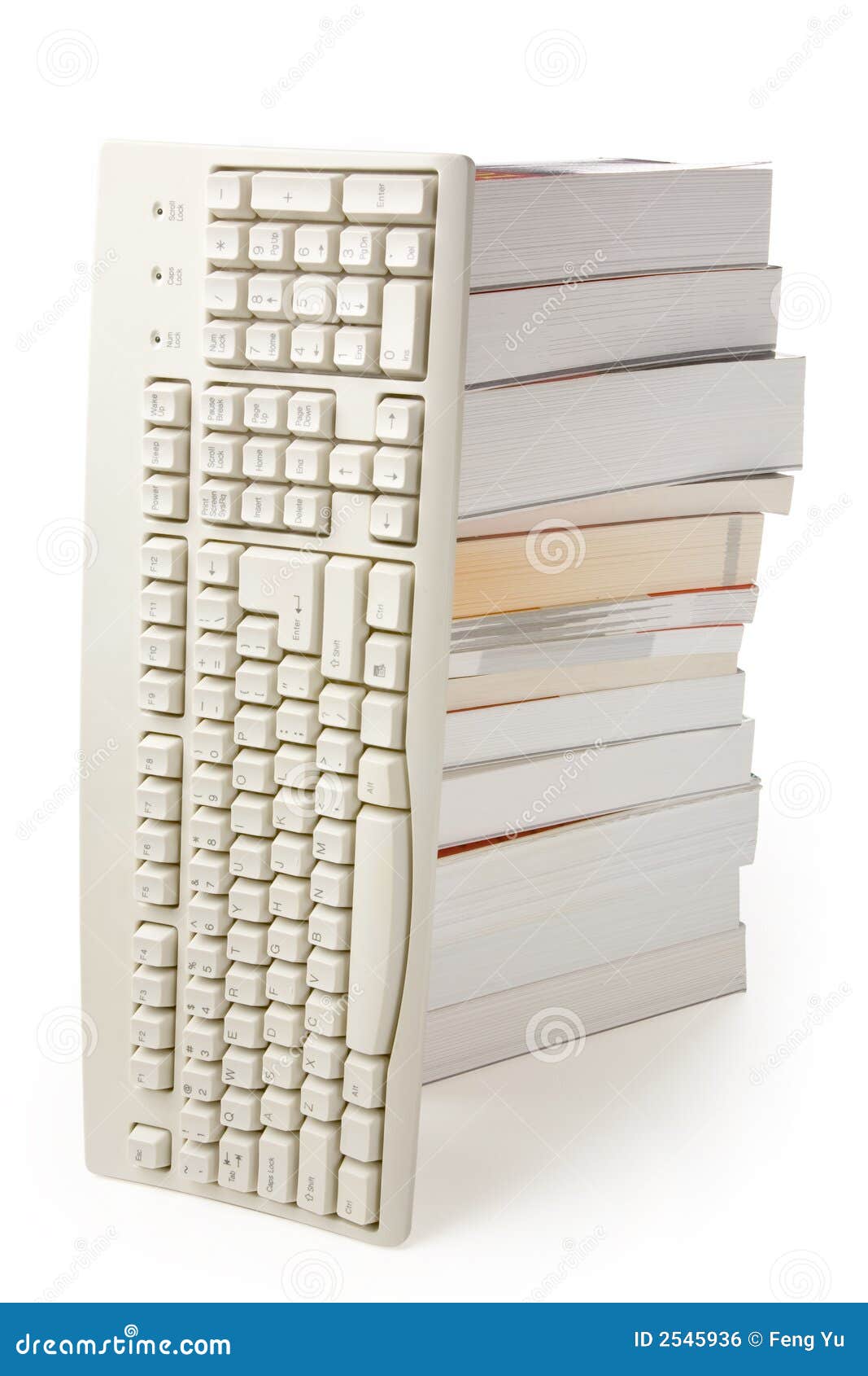 Computer keyboard and book stock photo. Image of online - 2545936