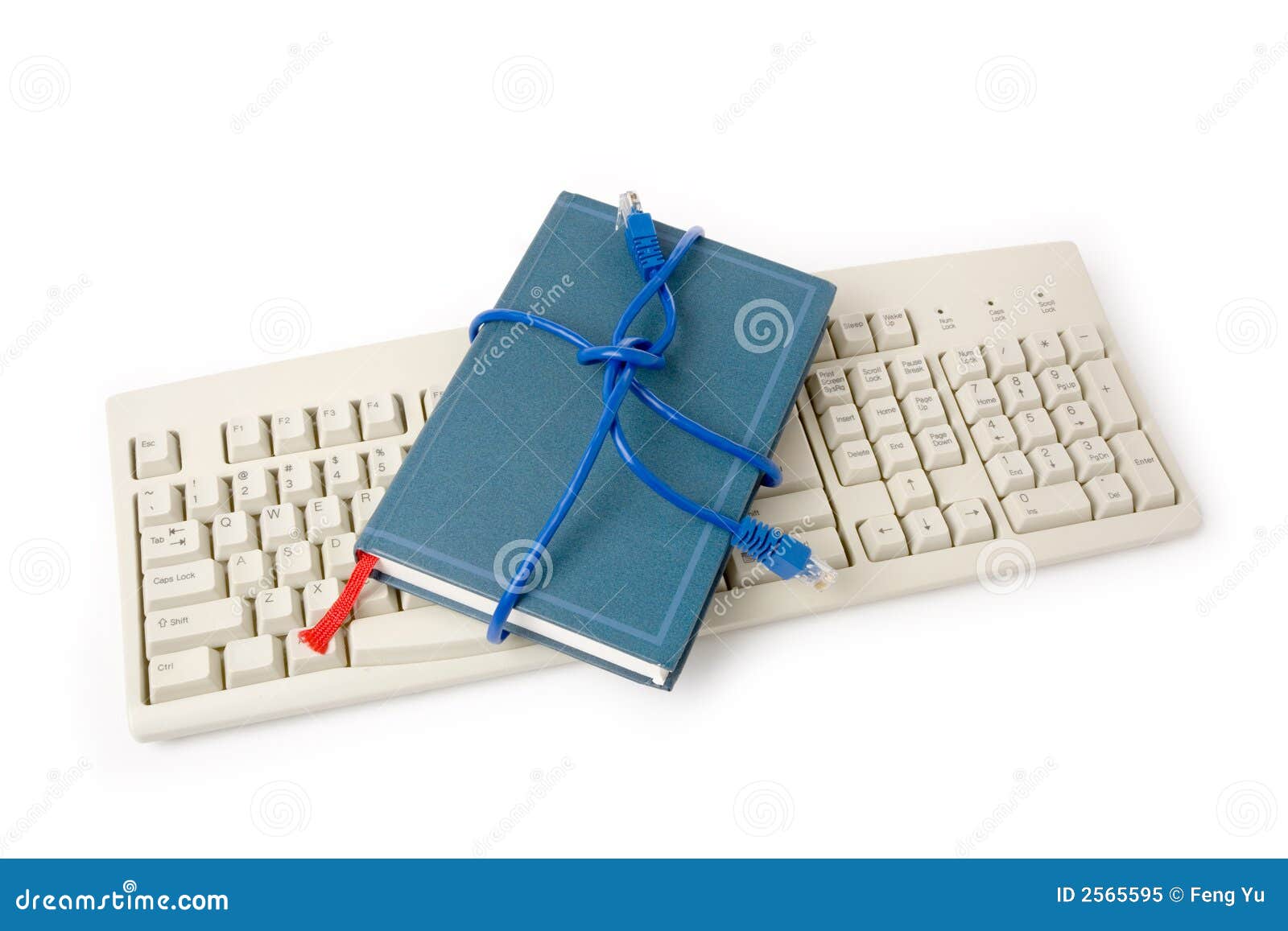 Computer keyboard and book stock image. Image of reading - 2565595