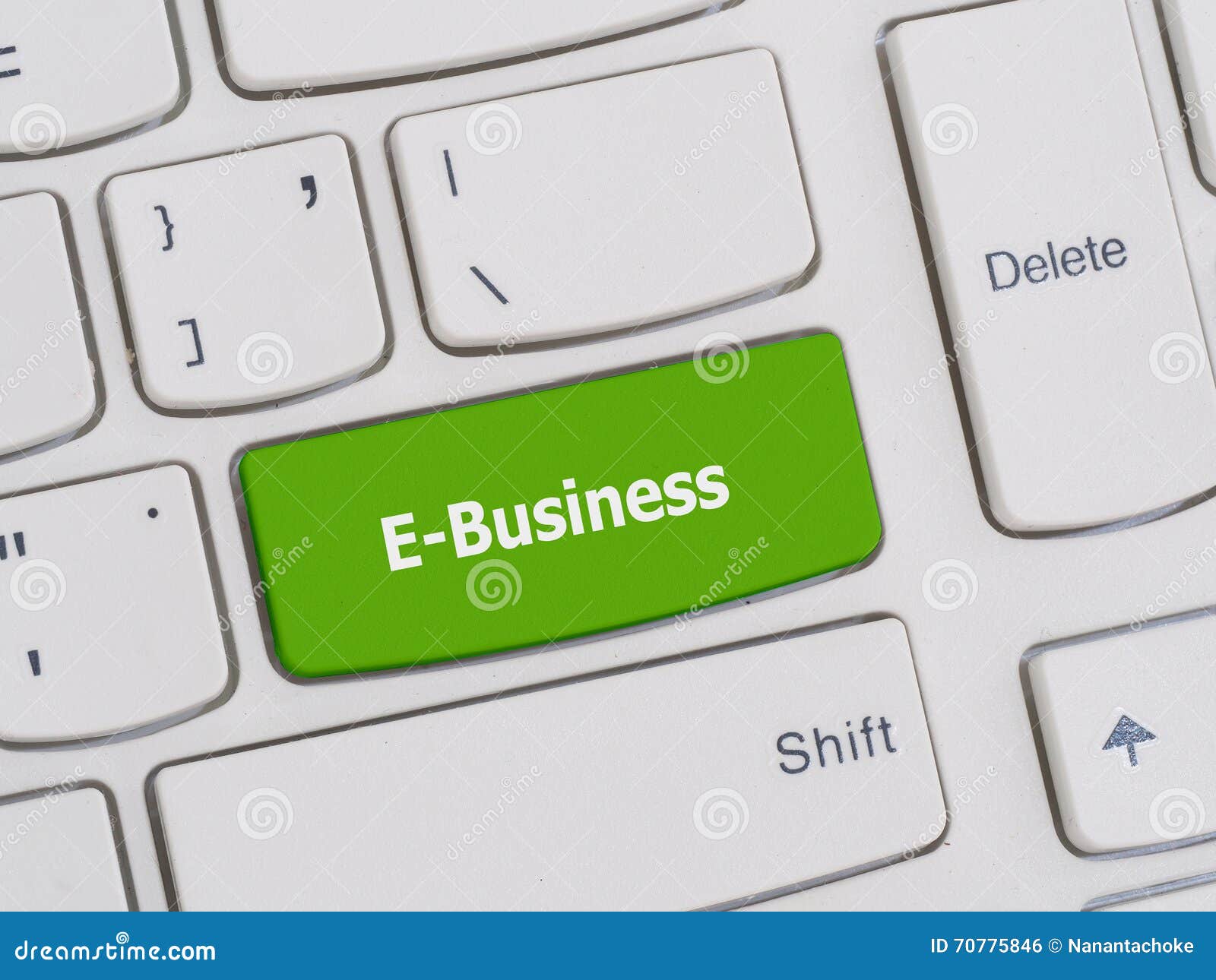 Computer Keyboard Button with E-Business Text Stock Photo - Image of ...