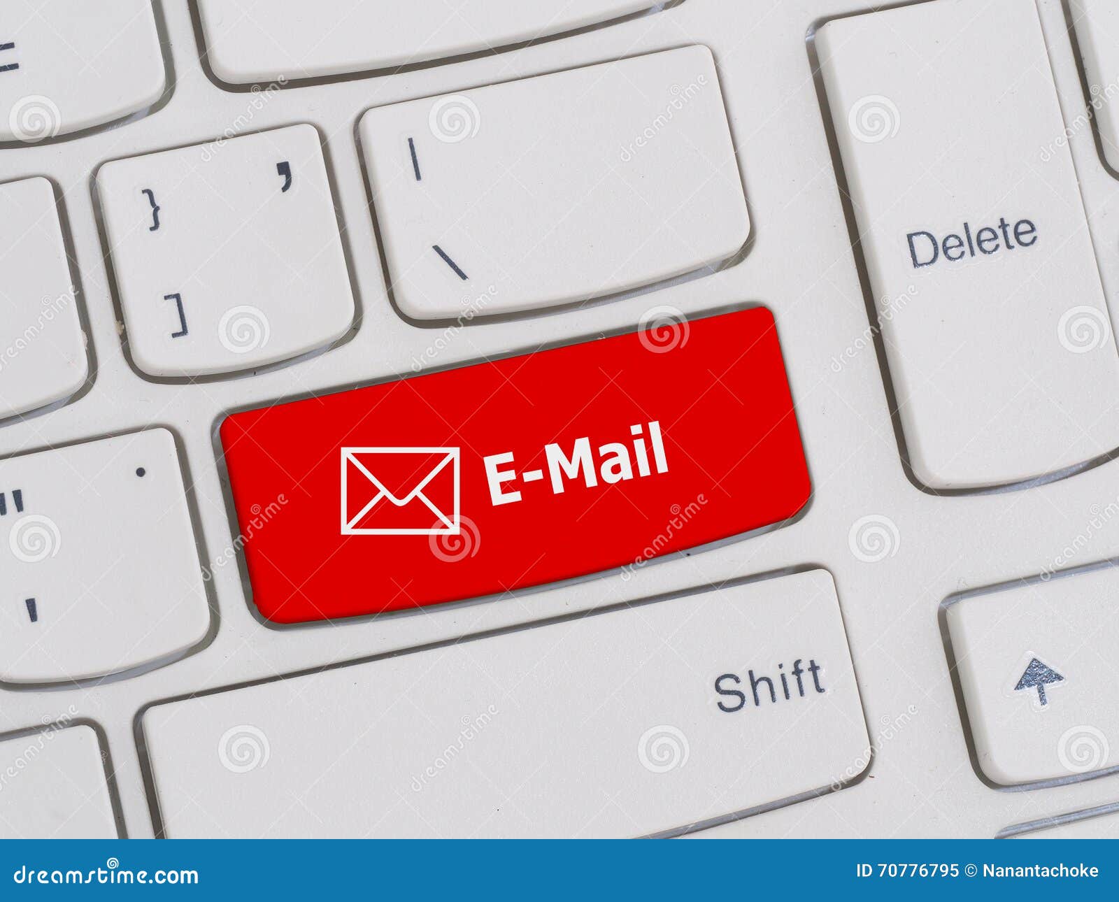 Computer Keyboard Button with E-Mail Text Stock Image - Image of ...