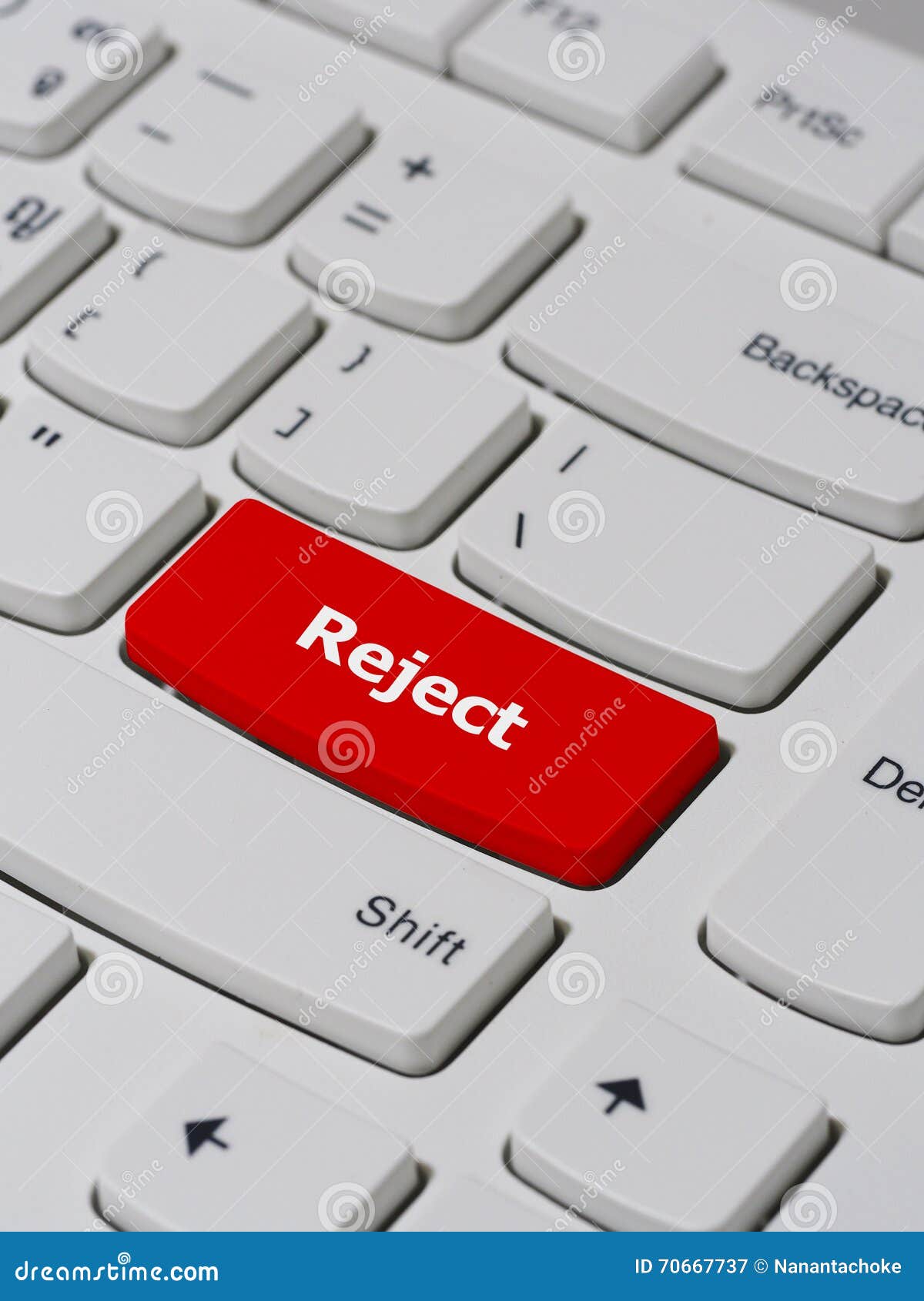 Computer Keyboard Button with Reject Text Stock Illustration ...