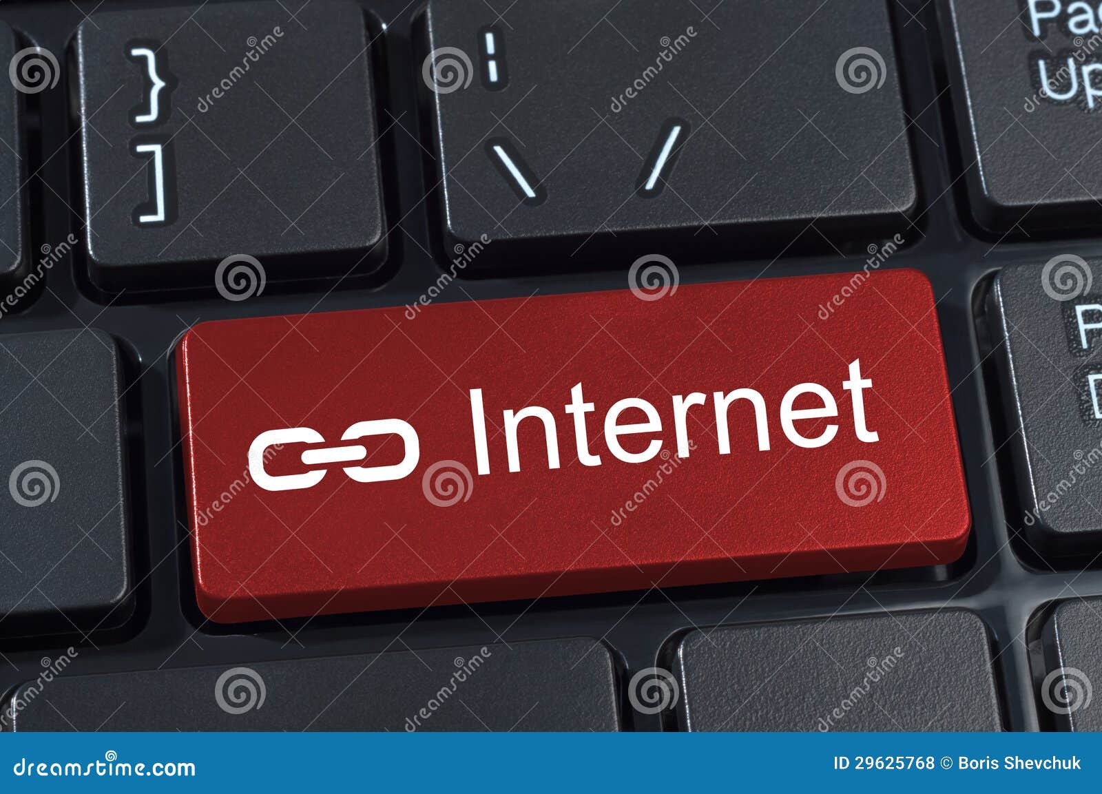 Computer Keyboard Button with Text Internet and Link Icon. Stock Photo ...