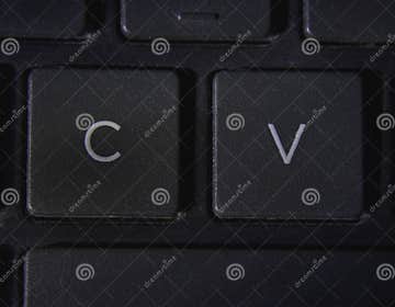 Computer Keyboard with C and V Key Representing Copy and Paste Stock ...