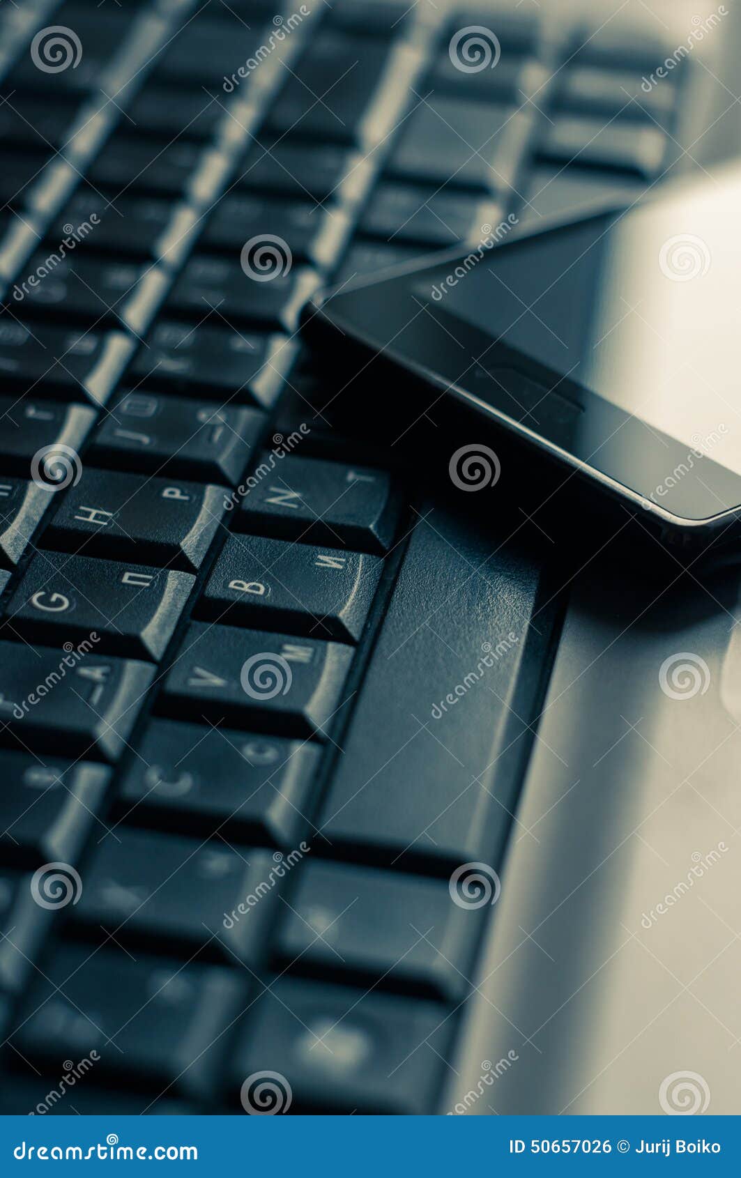 Computer Keyboard and Cellphone in a Beautiful Stock Photo - Image of ...