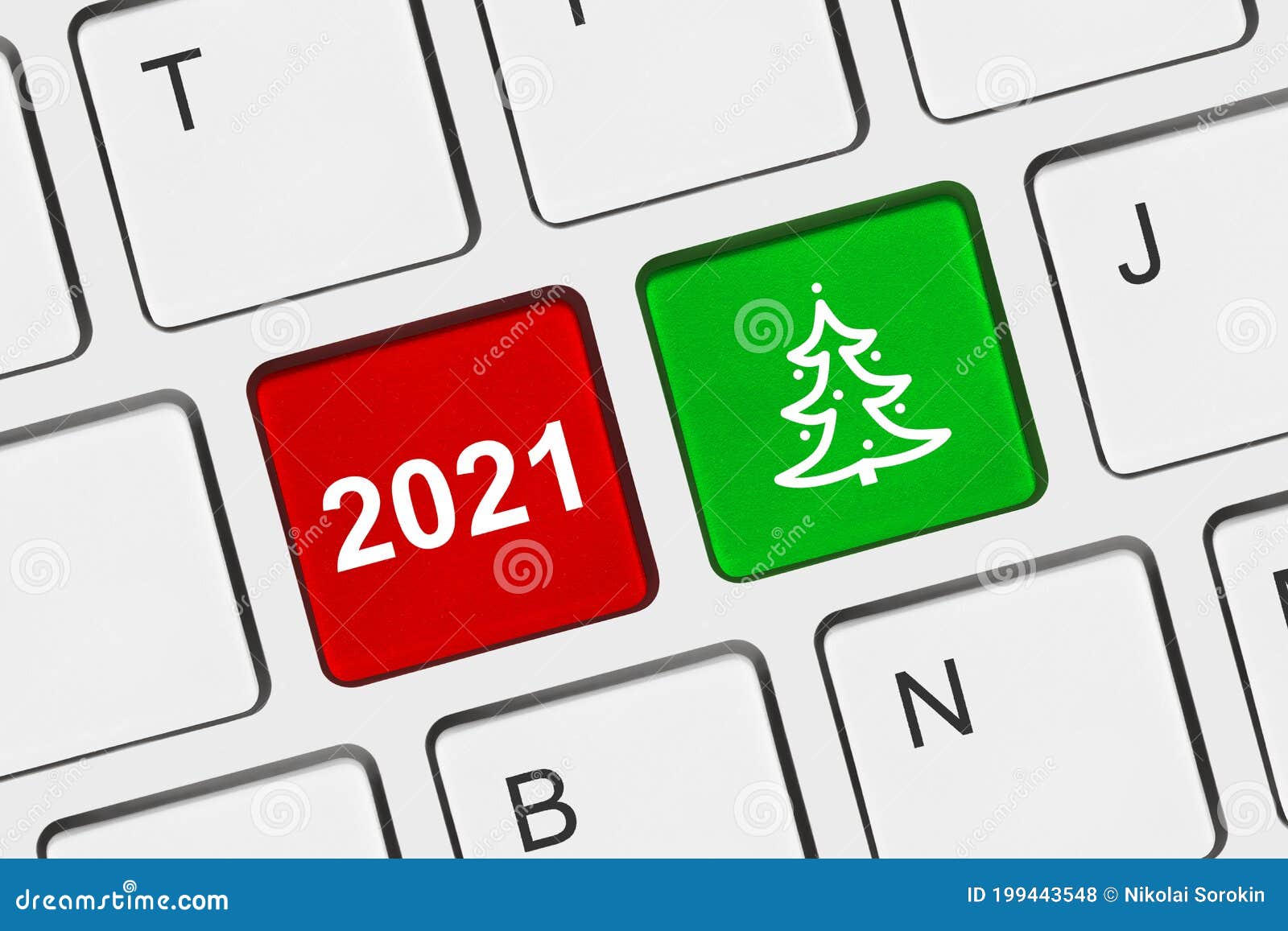 Computer Keyboard with Christmas Keys Stock Photo - Image of notebook ...