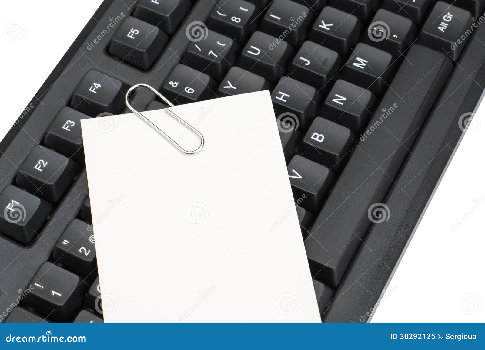Computer Keyboard and a Clean Sheet for Notes Memos. Stock Image ...