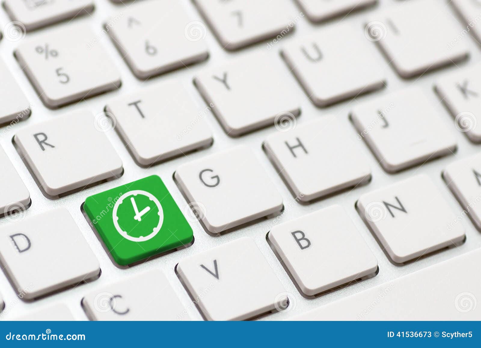 Computer Keyboard with Clock Stock Image - Image of button, date: 41536673