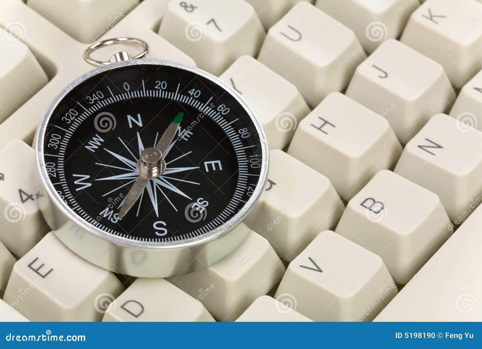 Computer Keyboard and Compass Stock Photo - Image of technology ...
