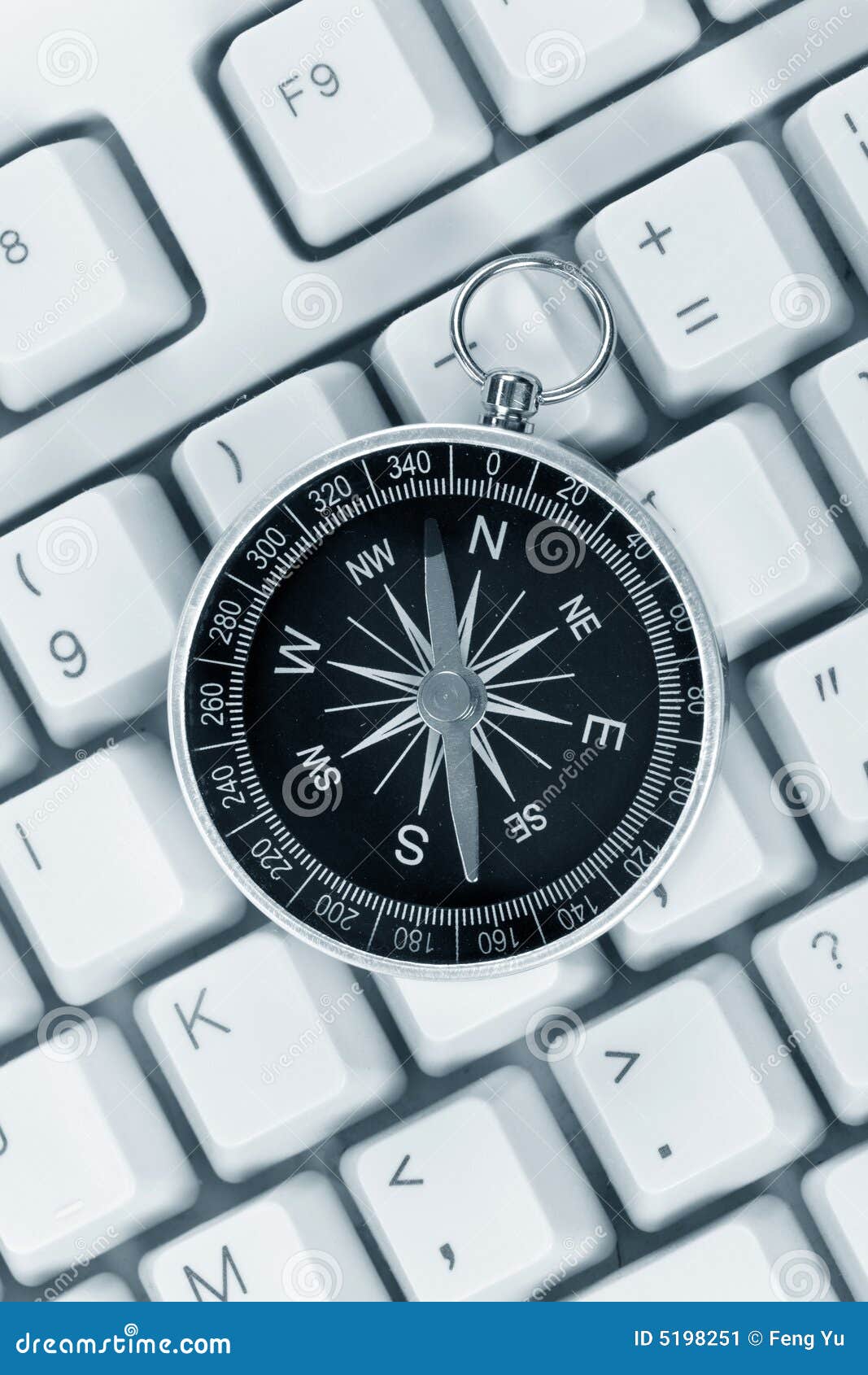 Computer Keyboard and Compass Stock Image - Image of commerce ...