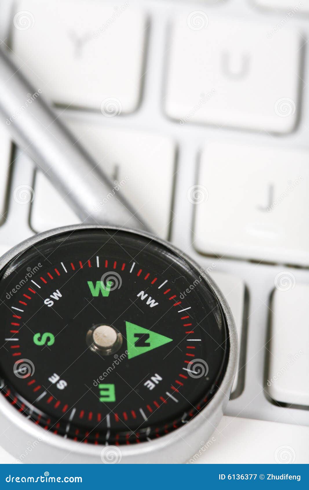 Computer Keyboard and Compass Stock Image - Image of decision ...