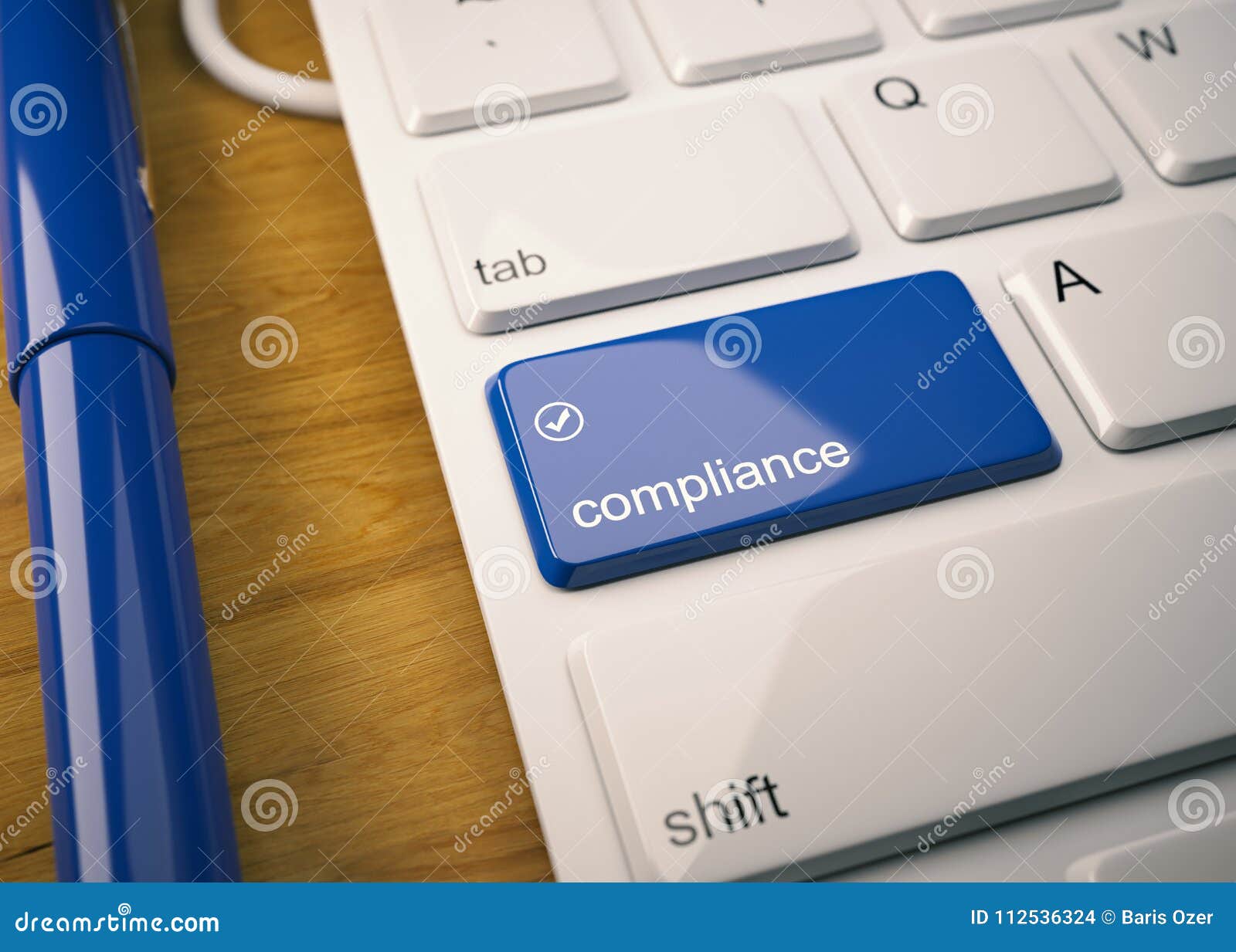 Keyboard on Wood Table 3d Render Stock Illustration - Illustration of ...