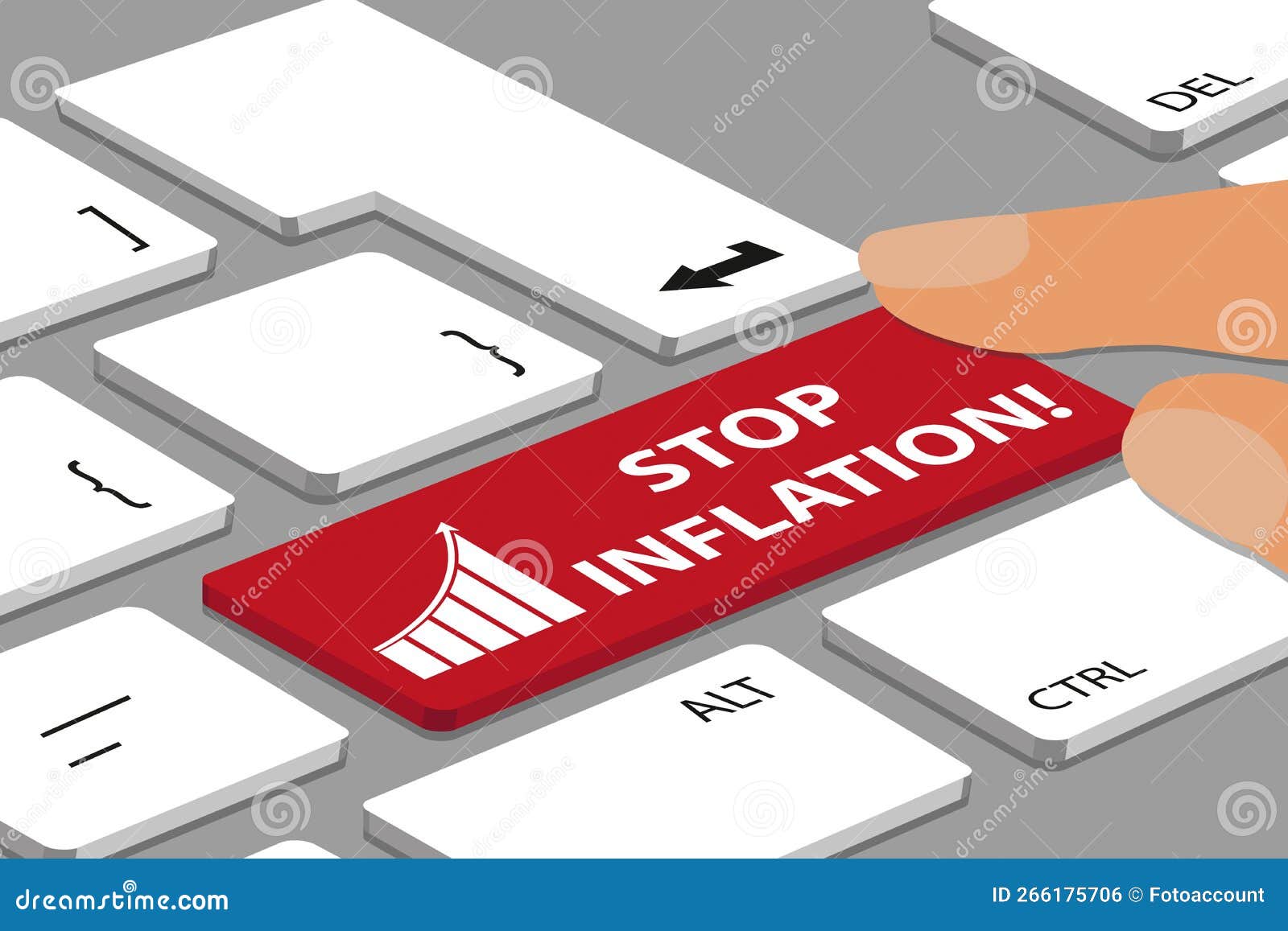 Computer Keyboard Concept with Red Stop Inflation Push Button and ...