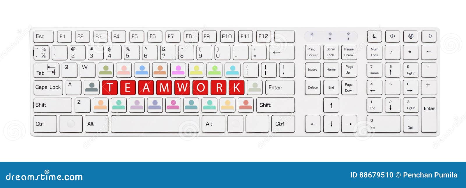 Computer Keyboard Conceptual Teamwork. Stock Photo - Image of teamwork ...