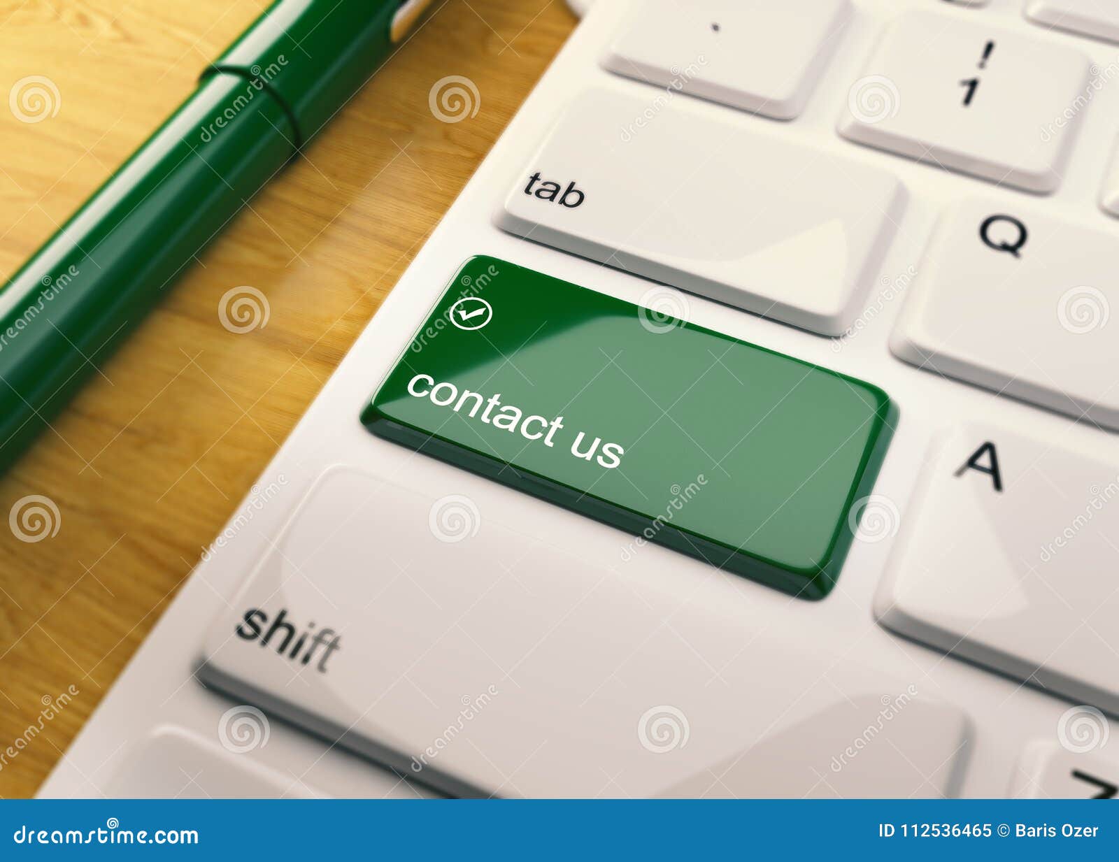 Keyboard on Wood Table 3d Render Stock Illustration - Illustration of ...