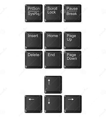 Computer Keyboard Cursor Arrow and Special Function Keys (JPEG Version ...
