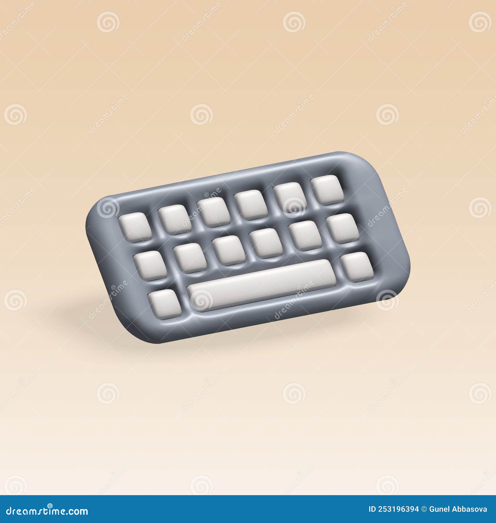 Computer Keyboard 3d Icon. Qwerty Keyboard 3d Illustration Stock ...