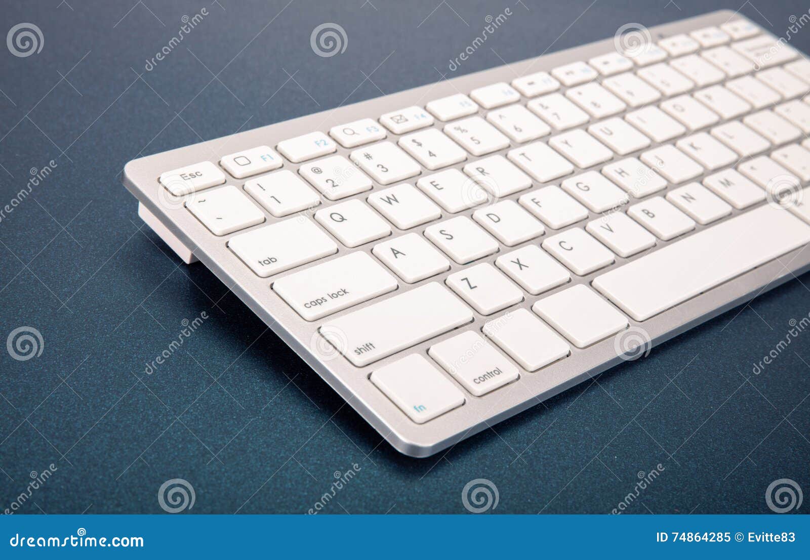 Computer Keyboard on Dark Blue Background Stock Image - Image of ...