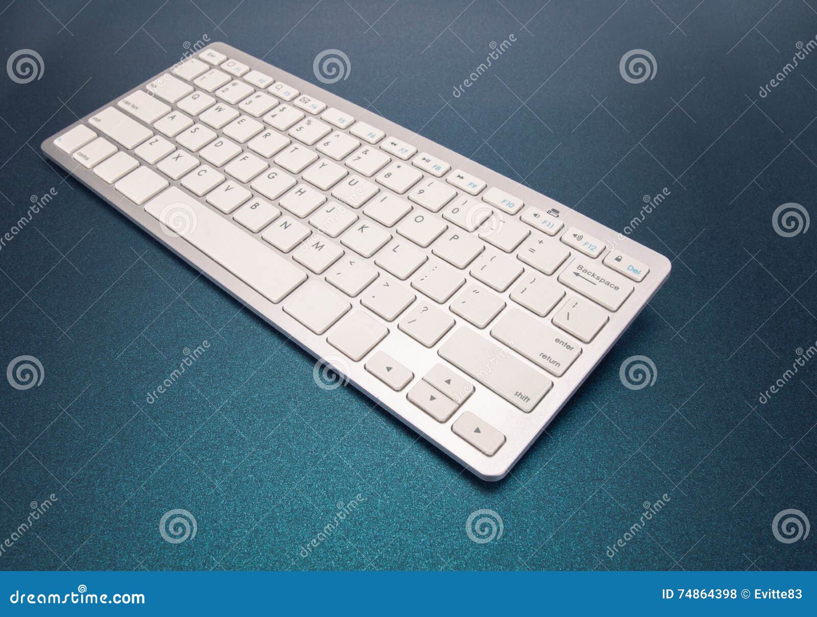 Computer Keyboard on Dark Blue Background Stock Photo - Image of ...