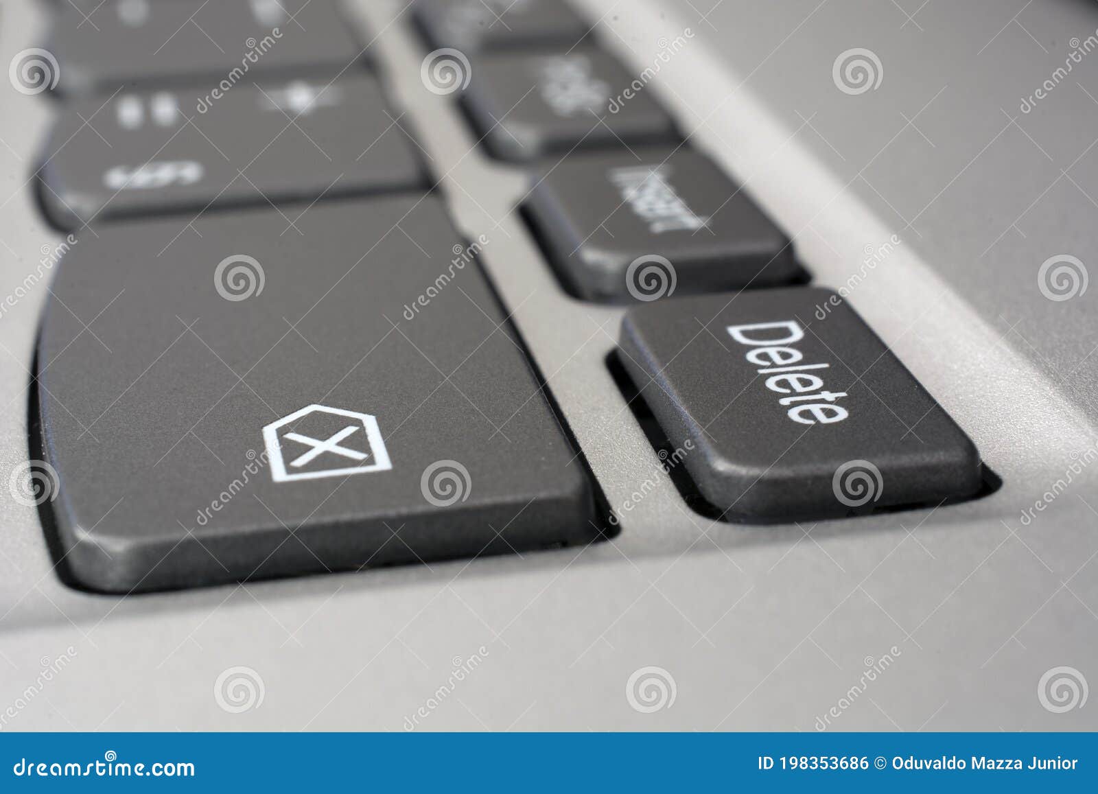 Computer Keyboard with Delete and Backspace Keys on Foreground Stock ...