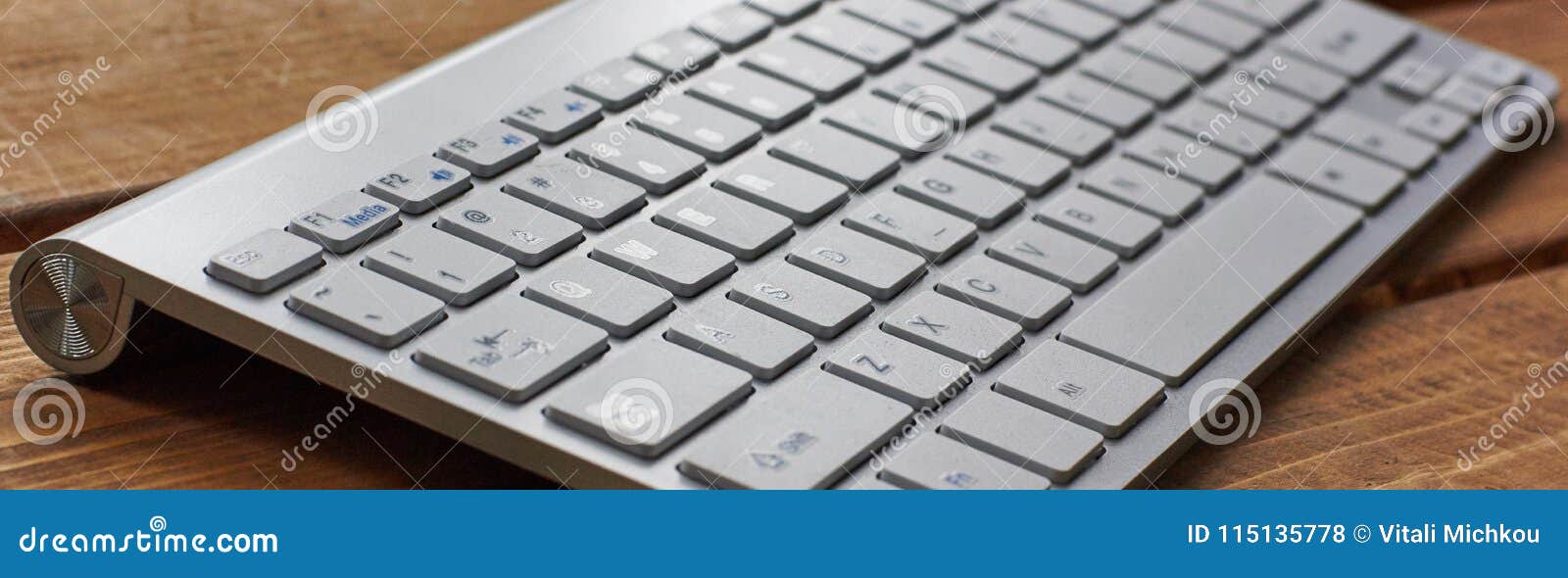 Computer Keyboard and on the Desk Close Up. Stock Photo - Image of work ...