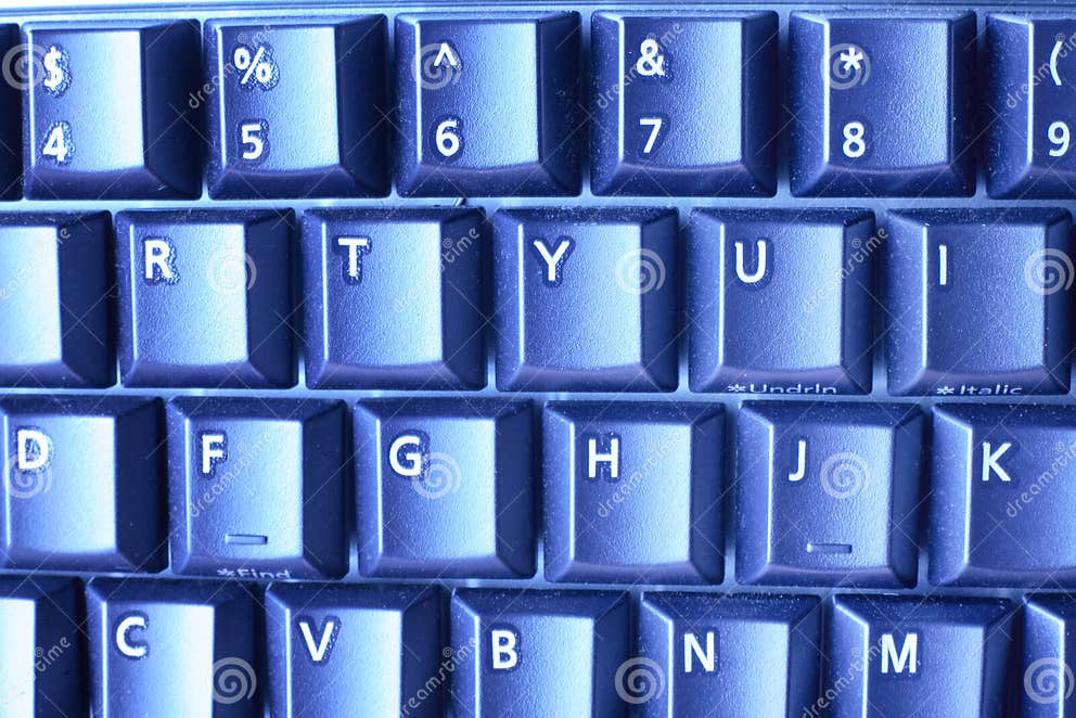 Computer Keyboard Detailed Background Stock Photo - Image of blue, rows ...
