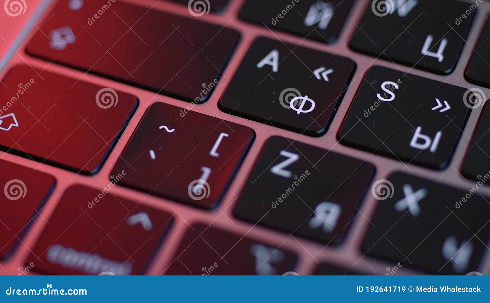 Computer Keyboard Details Background. Action. Close Up Top View of ...