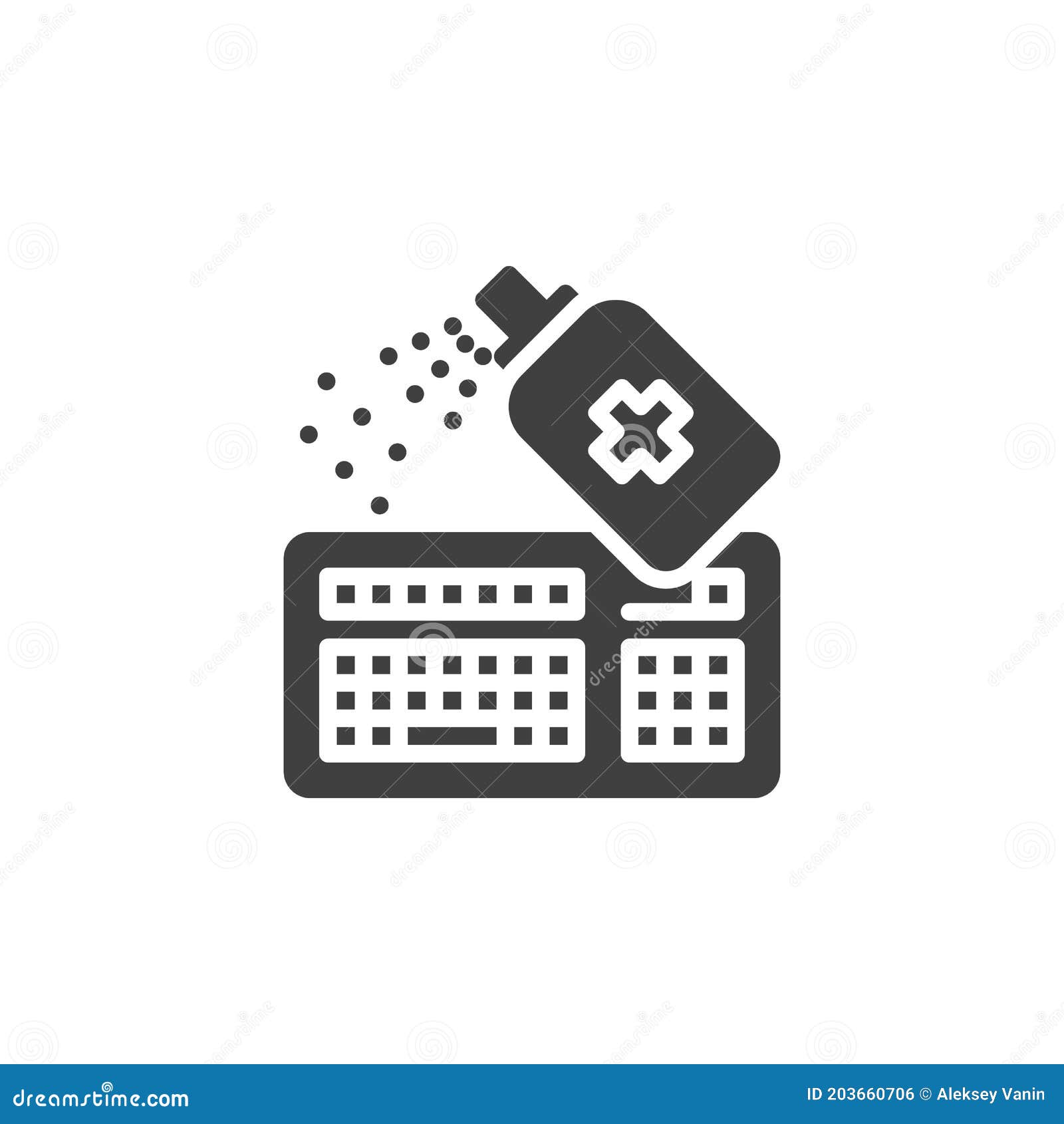 Computer Keyboard Disinfection Vector Icon Stock Vector - Illustration ...