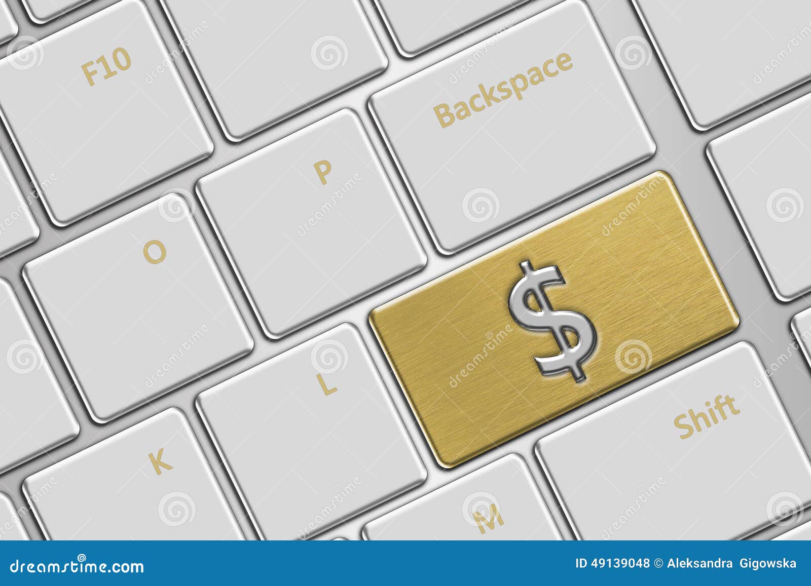 Computer Keyboard with Dollar Button Stock Illustration - Illustration ...