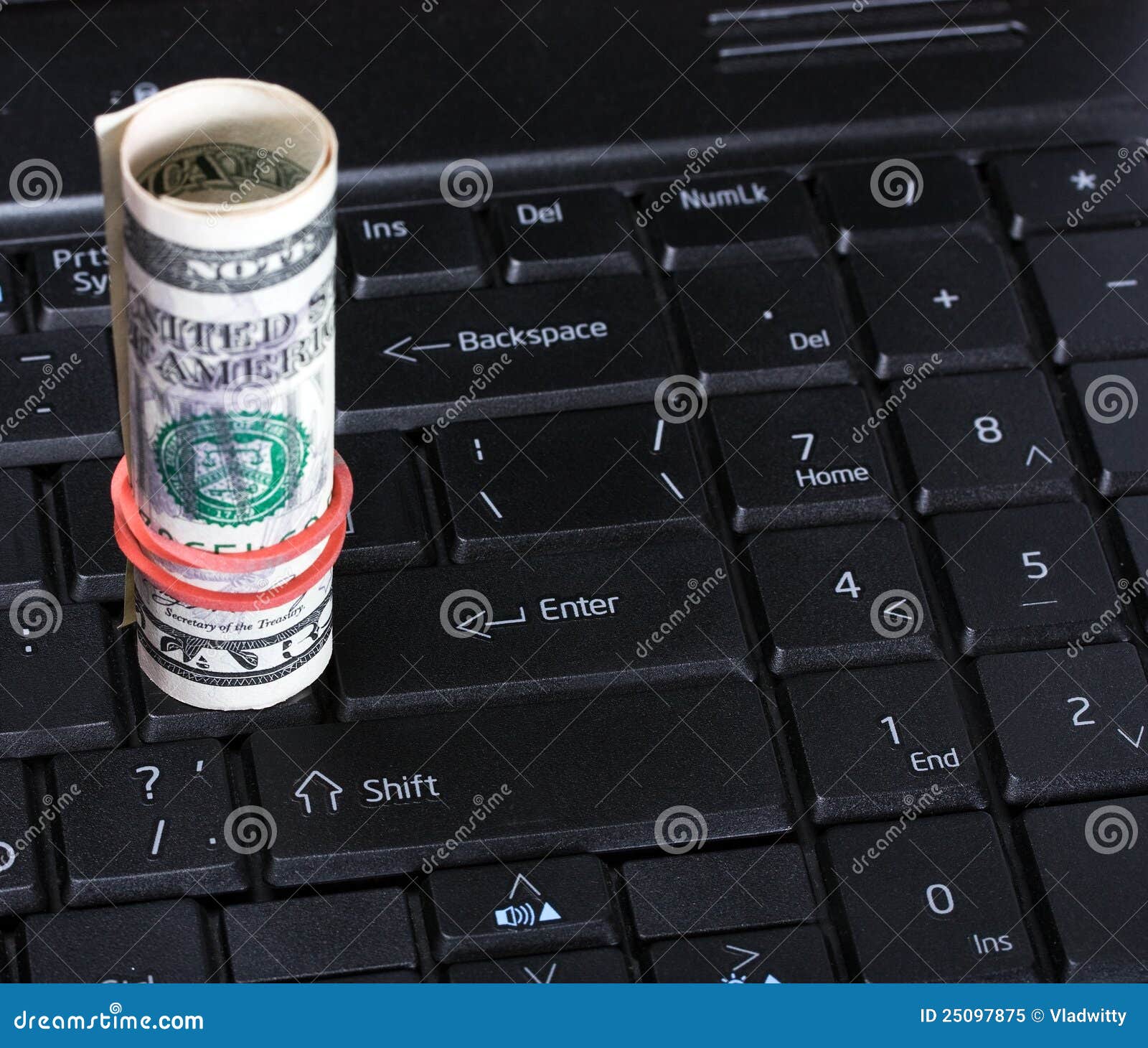 Computer Keyboard and Dollar Money Stock Image - Image of laptop ...