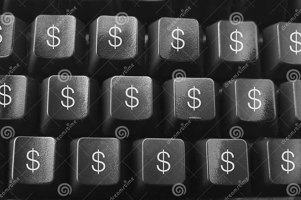 Computer Keyboard with Dollar Symbols Stock Photo - Image of closeup ...