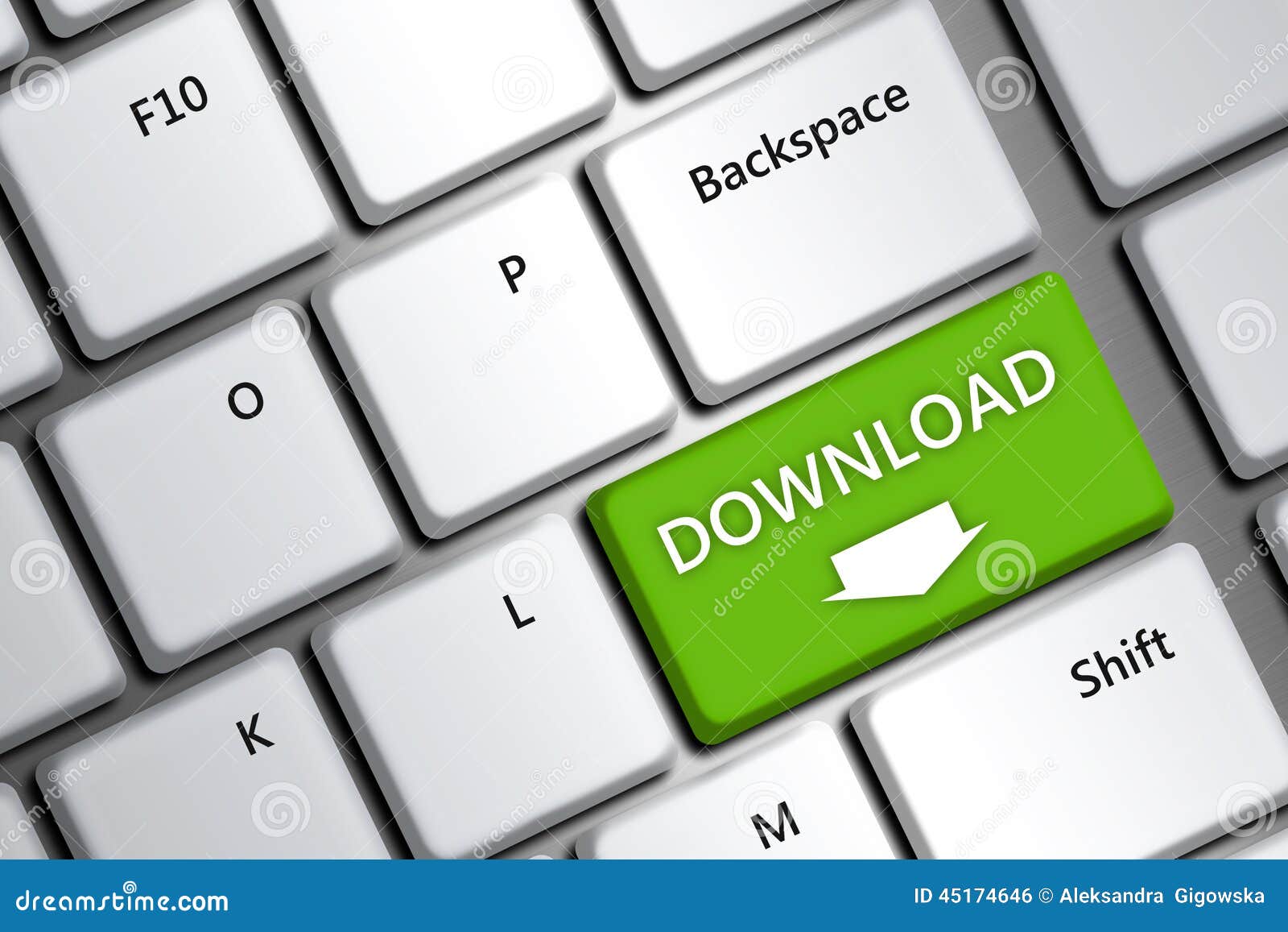 Computer Keyboard with Download Button Stock Illustration ...