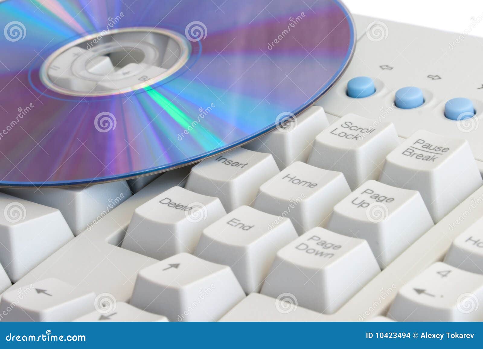 Computer Keyboard with Dvd Disk Stock Photo - Image of keypad, computer ...